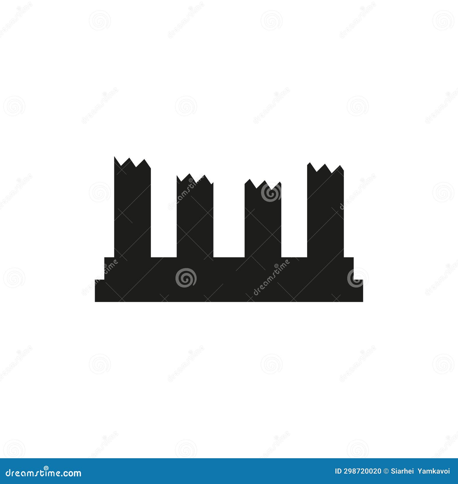 Ancient Ruins with Ruined Columns. Stock Vector - Illustration of logo ...