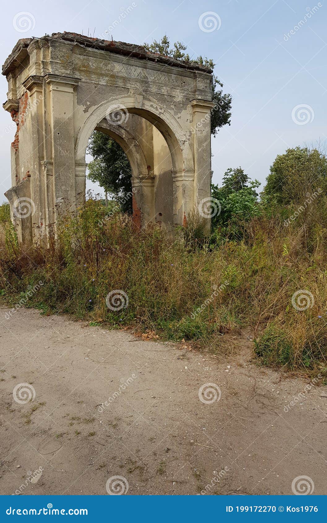 Ancient Ruins of the Gate in the Manor Stock Photo - Image of gothic ...