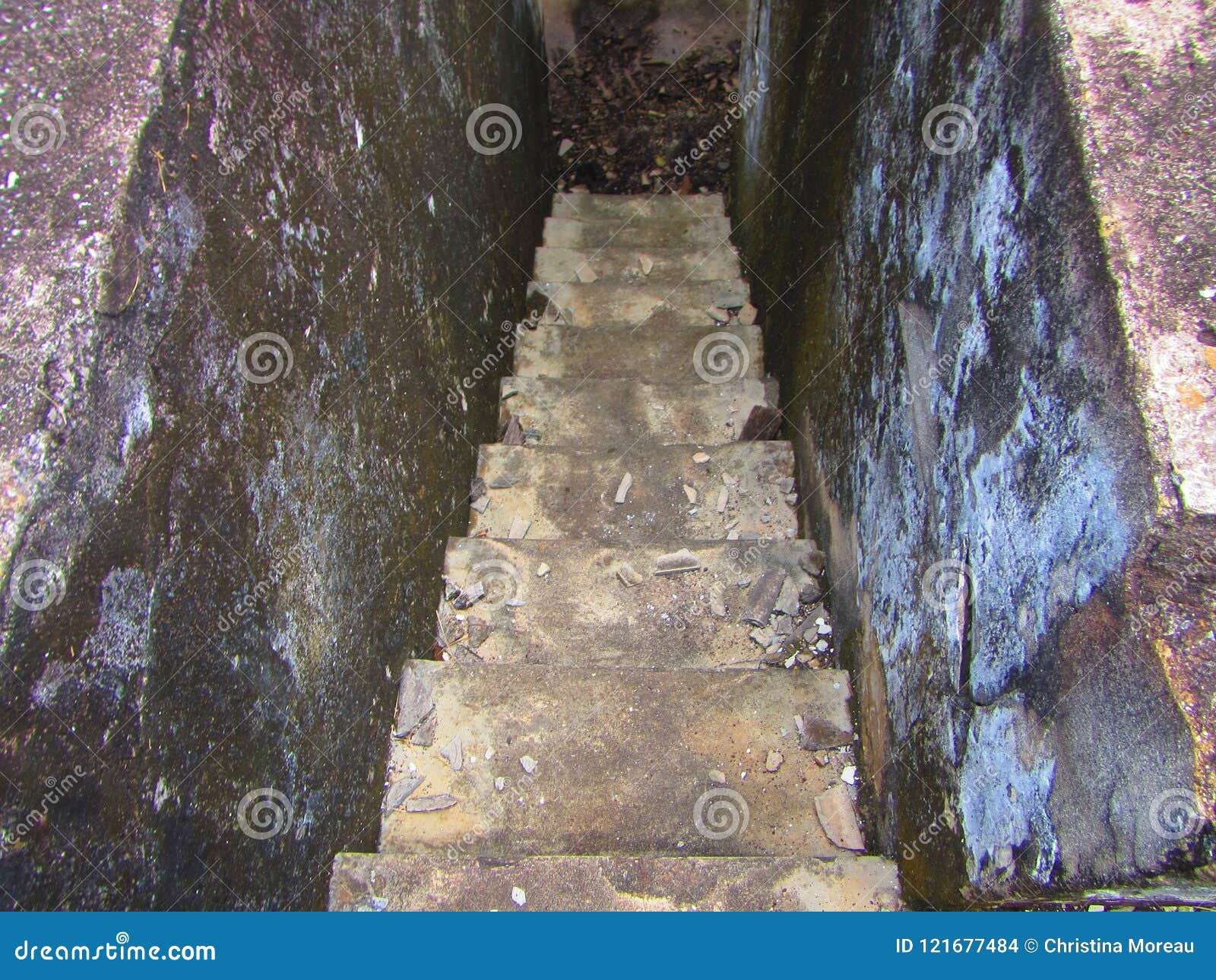 Stone Staircase Crumbling in Ruins Stock Photo - Image of walls ...