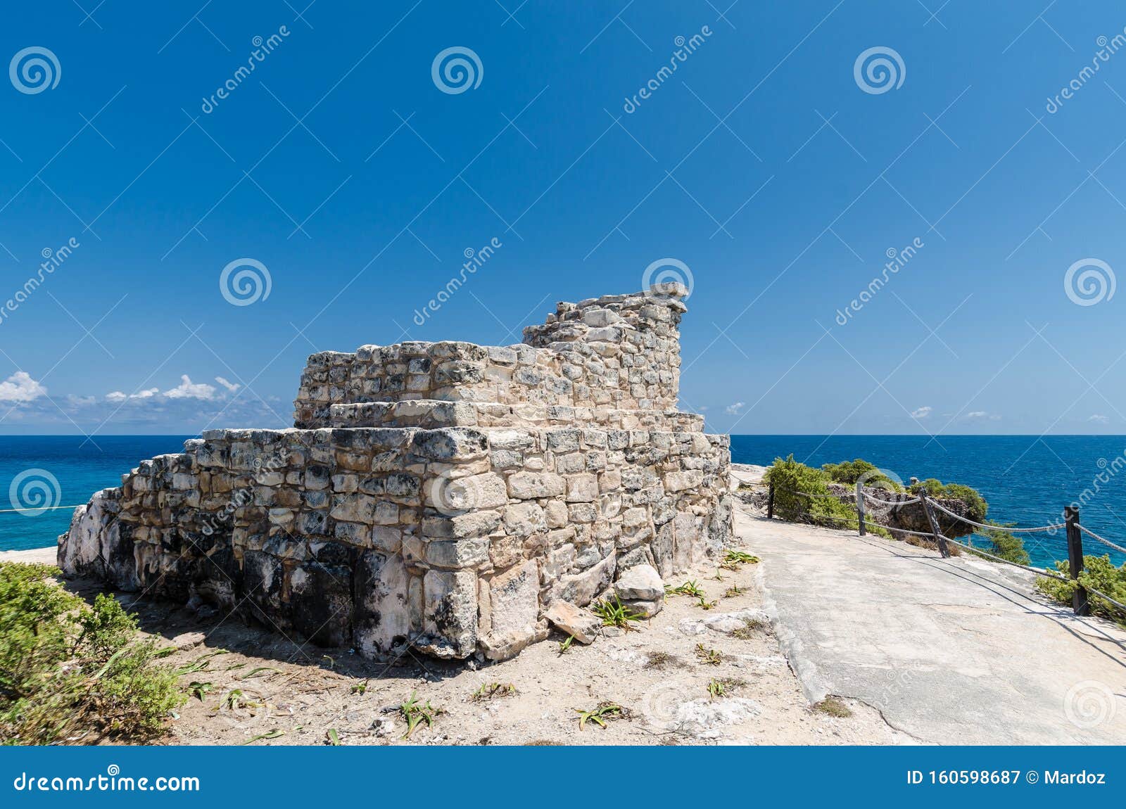 Temple of Ixchel at Punta Sur, Isla Mujeres Stock Image - Image of ...