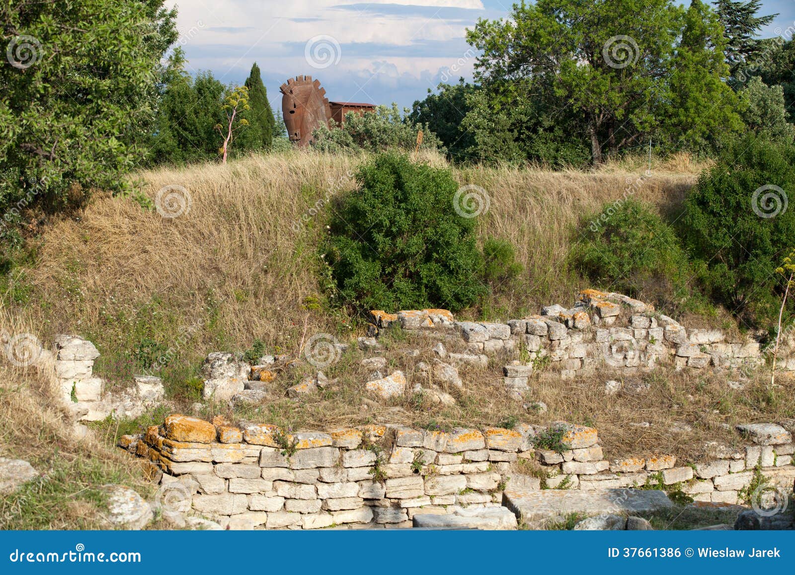Ancient ruins in Troy. stock photo. Image of archaeology - 37661386