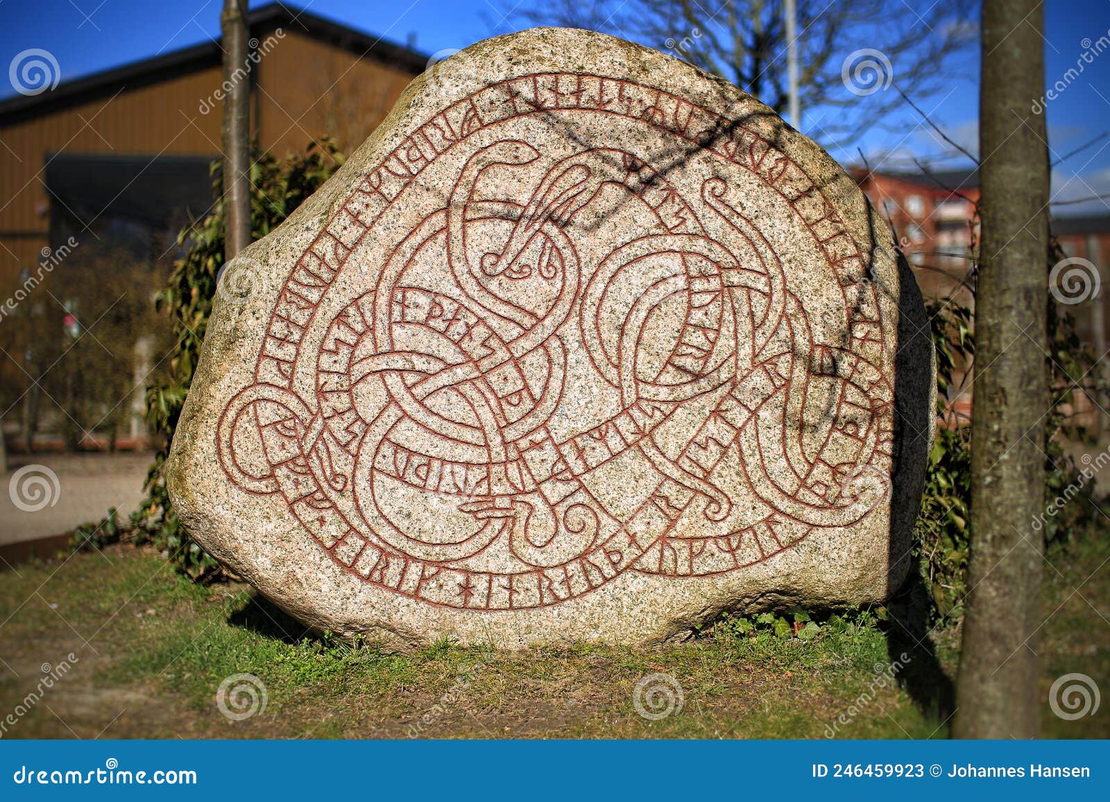 Ancient Rune Stone in Trelleborg in Sweden Stock Image - Image of ...