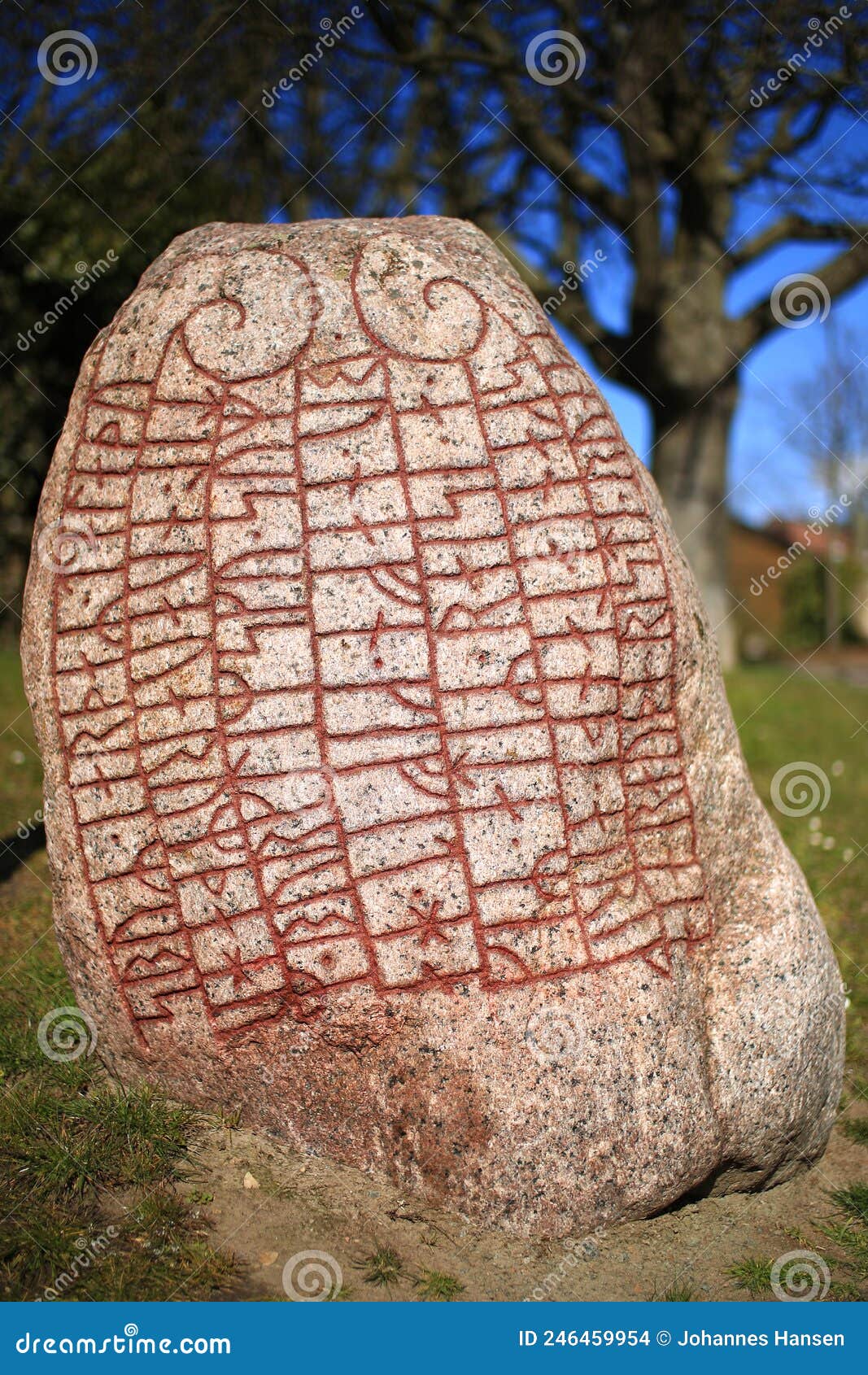 Ancient Rune Stone in Trelleborg in Sweden Stock Photo - Image of ...