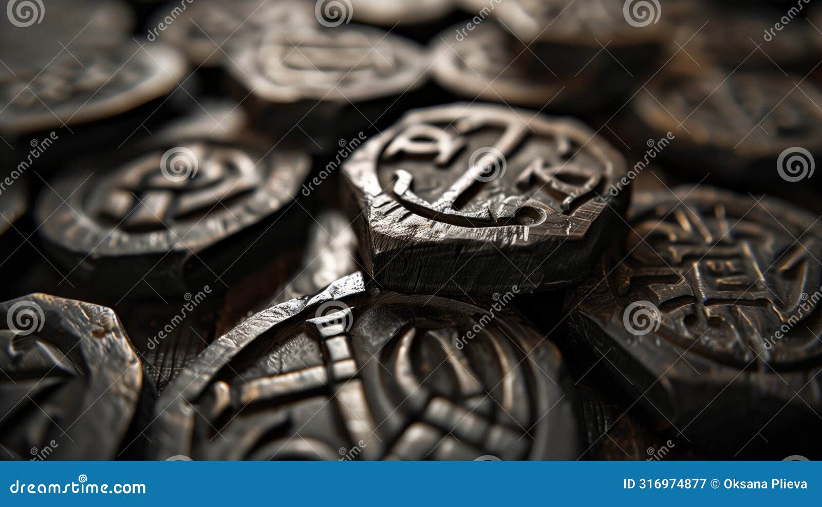 Ancient Runes: Mystical Symbols of Wisdom and Divination Stock Image ...