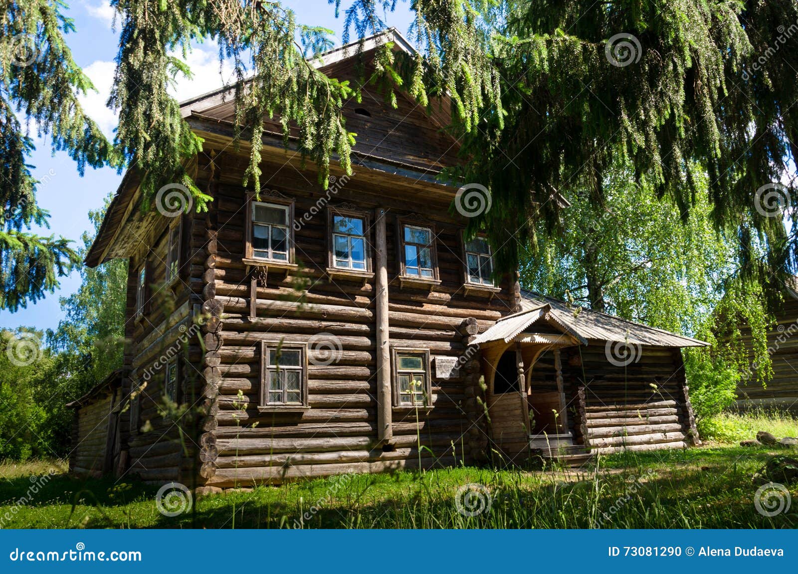Ancient Russian log house stock photo. Image of landscape - 73081290