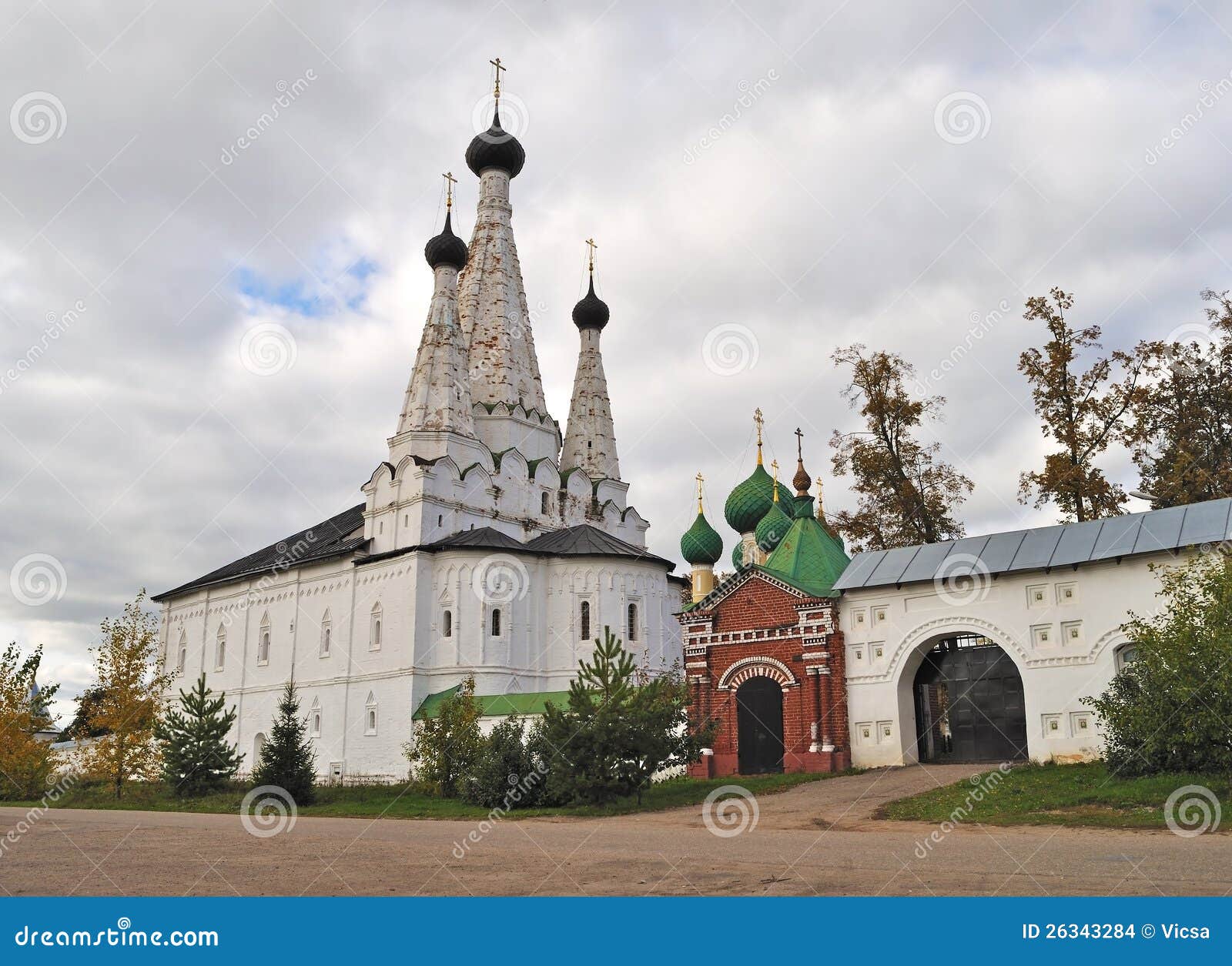 Ancient Russian Monastery in Uglich Stock Photo - Image of cross ...