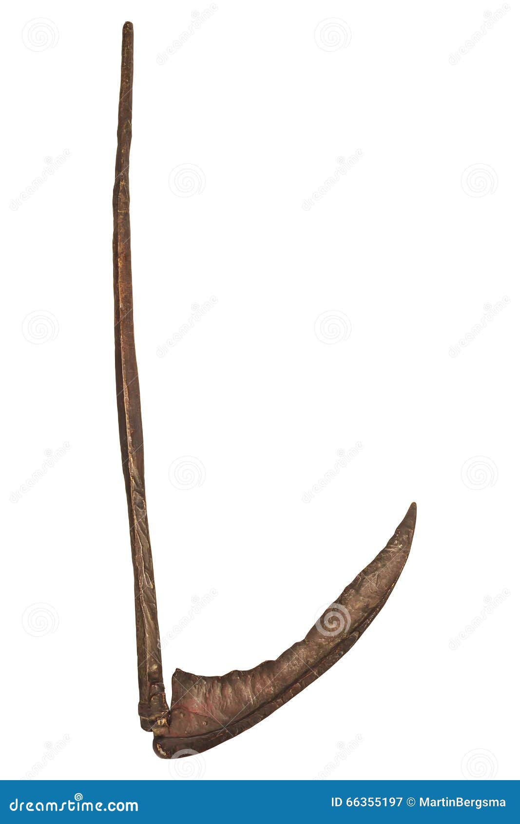 Ancient Rusted Scythe Isolated on White Stock Image - Image of cutting ...