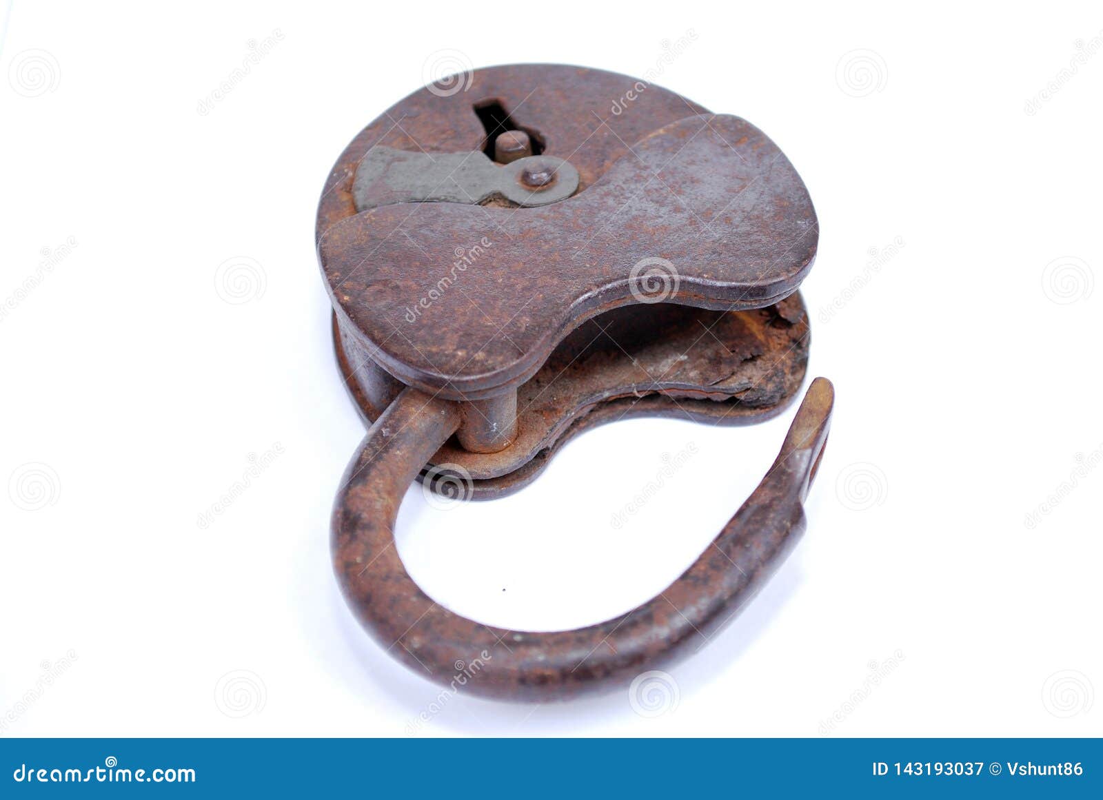 Old Rusty Castle On The Forged Gates Of The Old Fence Stock Image ...