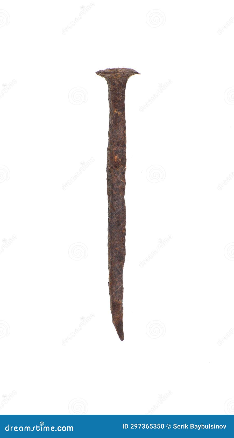 Ancient Rusty Nail Isolated on White Stock Photo - Image of tool, spike ...