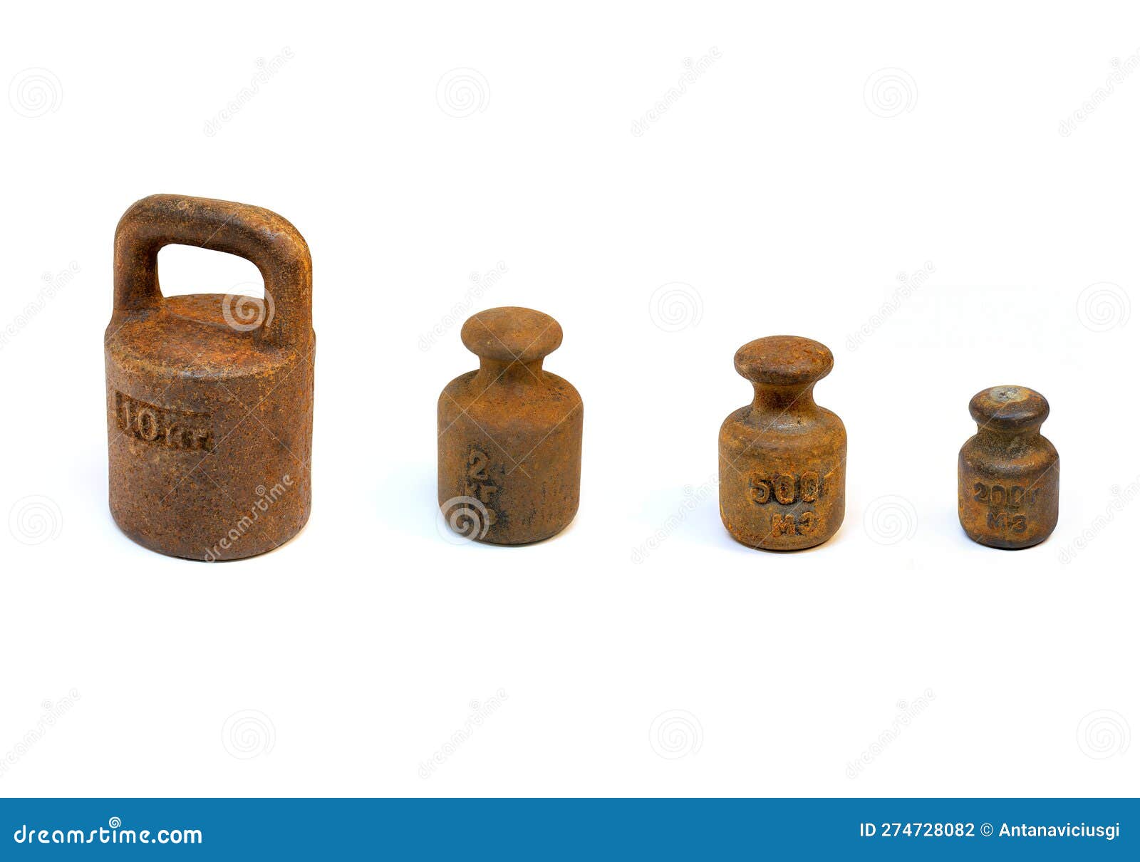 Ancient Rusty Various Types Weights Stock Photo - Image of iron, power ...