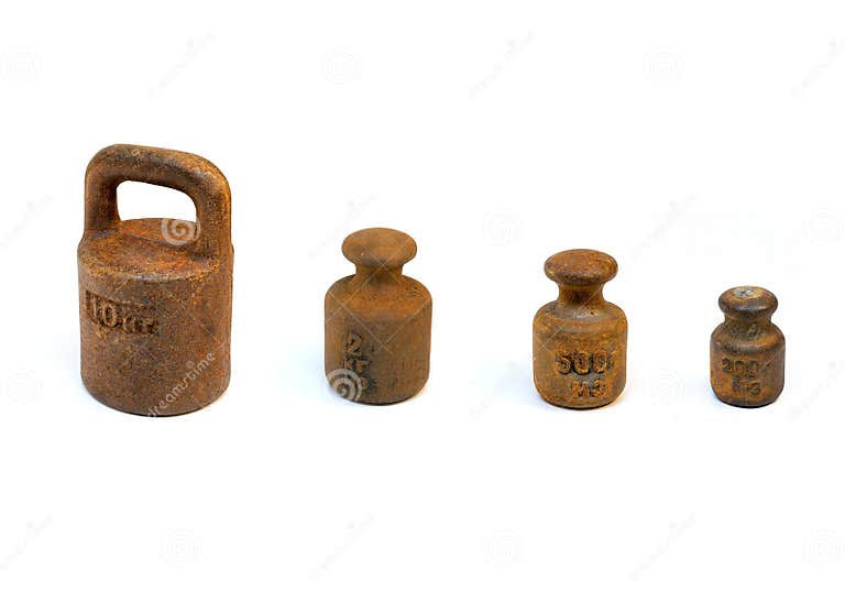 Ancient Rusty Various Types Weights Stock Photo - Image of iron, power ...