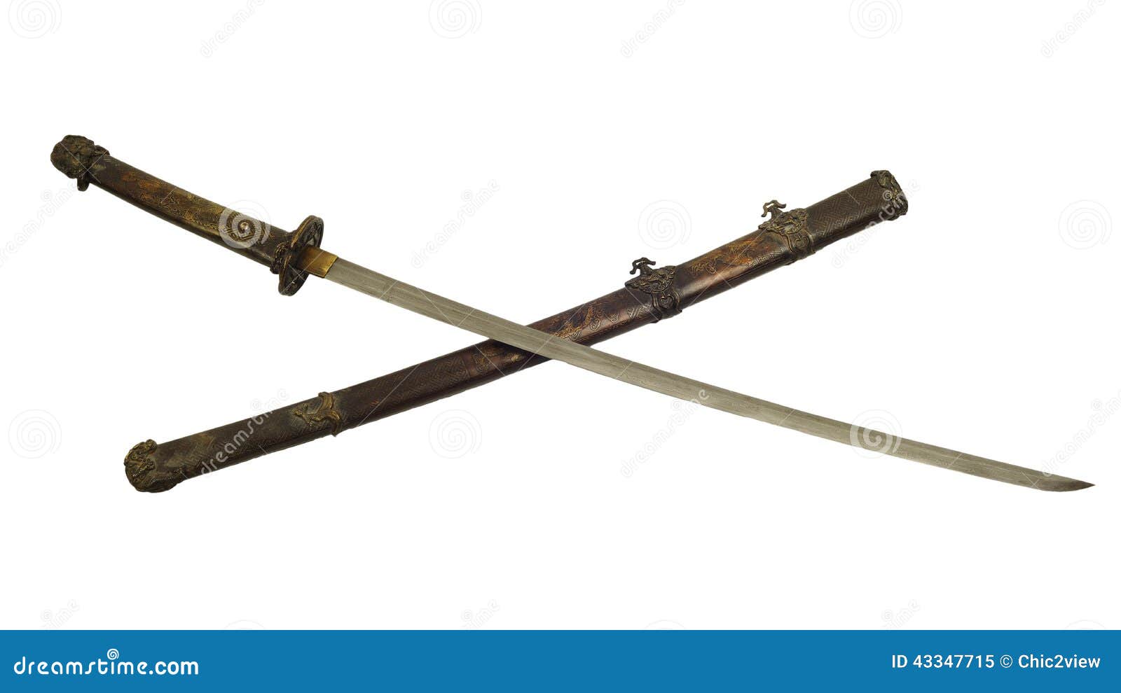 Ancient Samurai Sword Isolate Stock Image - Image of oriental, japan ...
