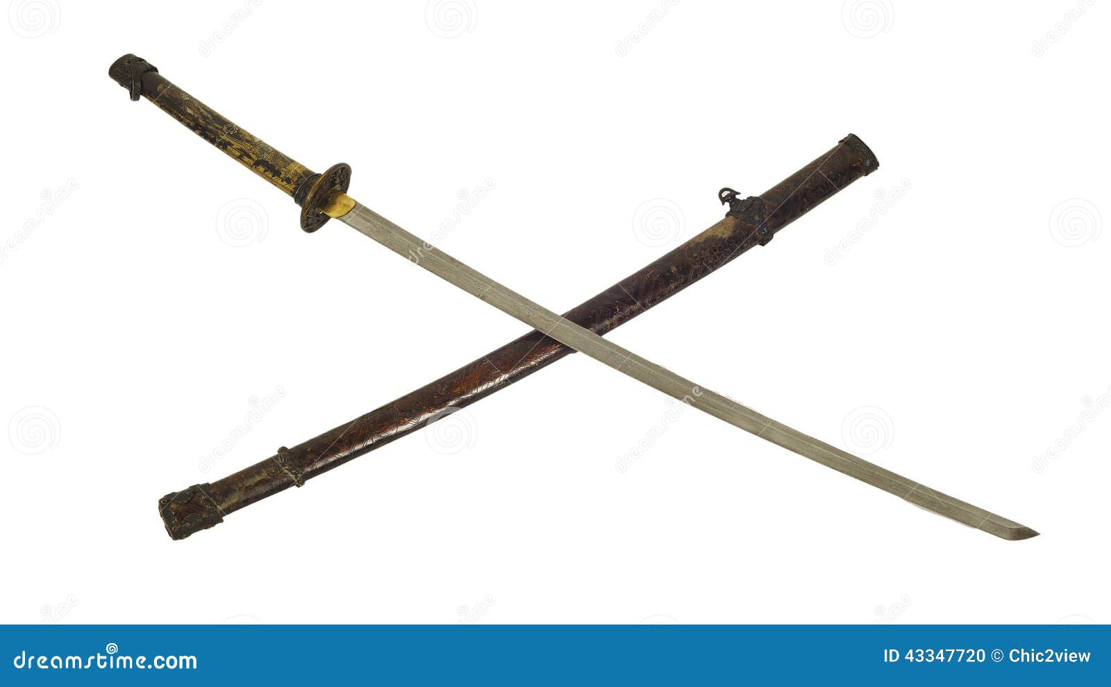 Ancient Samurai Sword Isolate Stock Photo - Image of japanese ...
