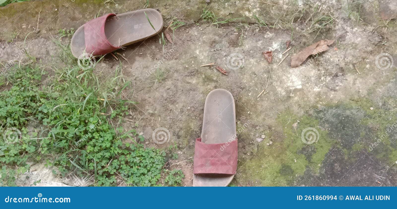 Ancient Sandals Full of Memories in the Yard Stock Photo - Image of ...