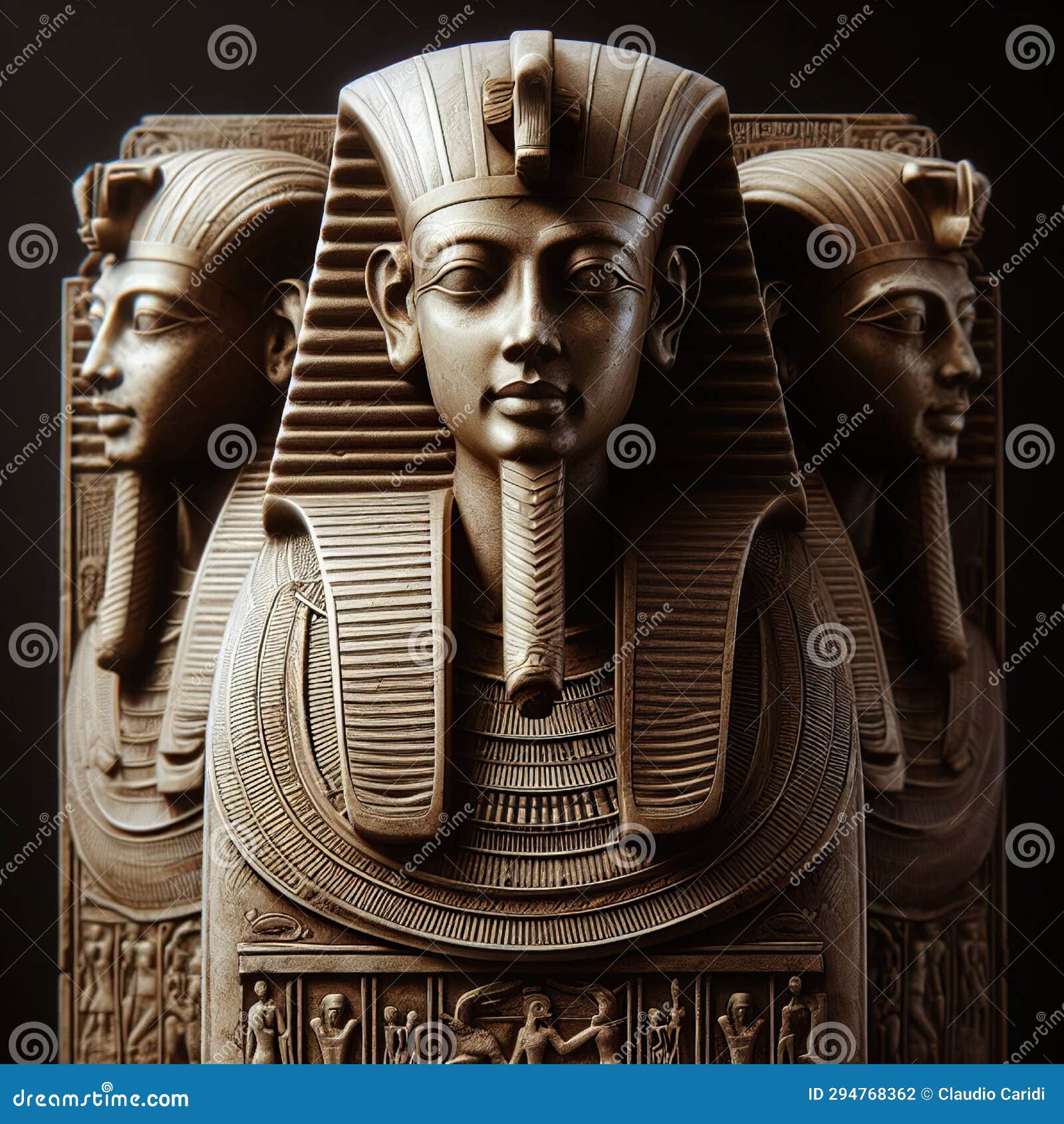 Ancient Sarcophagus of an Egyptian Pharaoh Stock Illustration ...