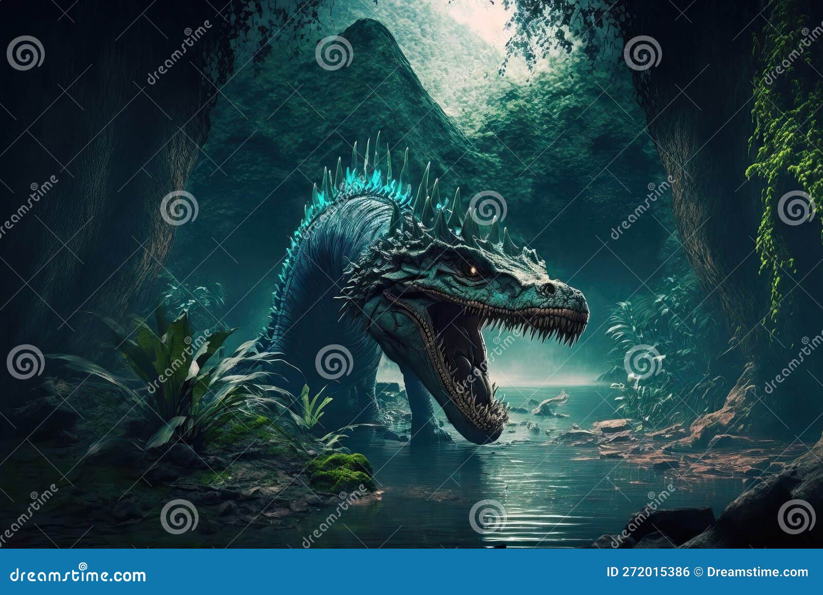 Ancient Scene With Earthquake Dragon, 3D Illustration Royalty-Free ...