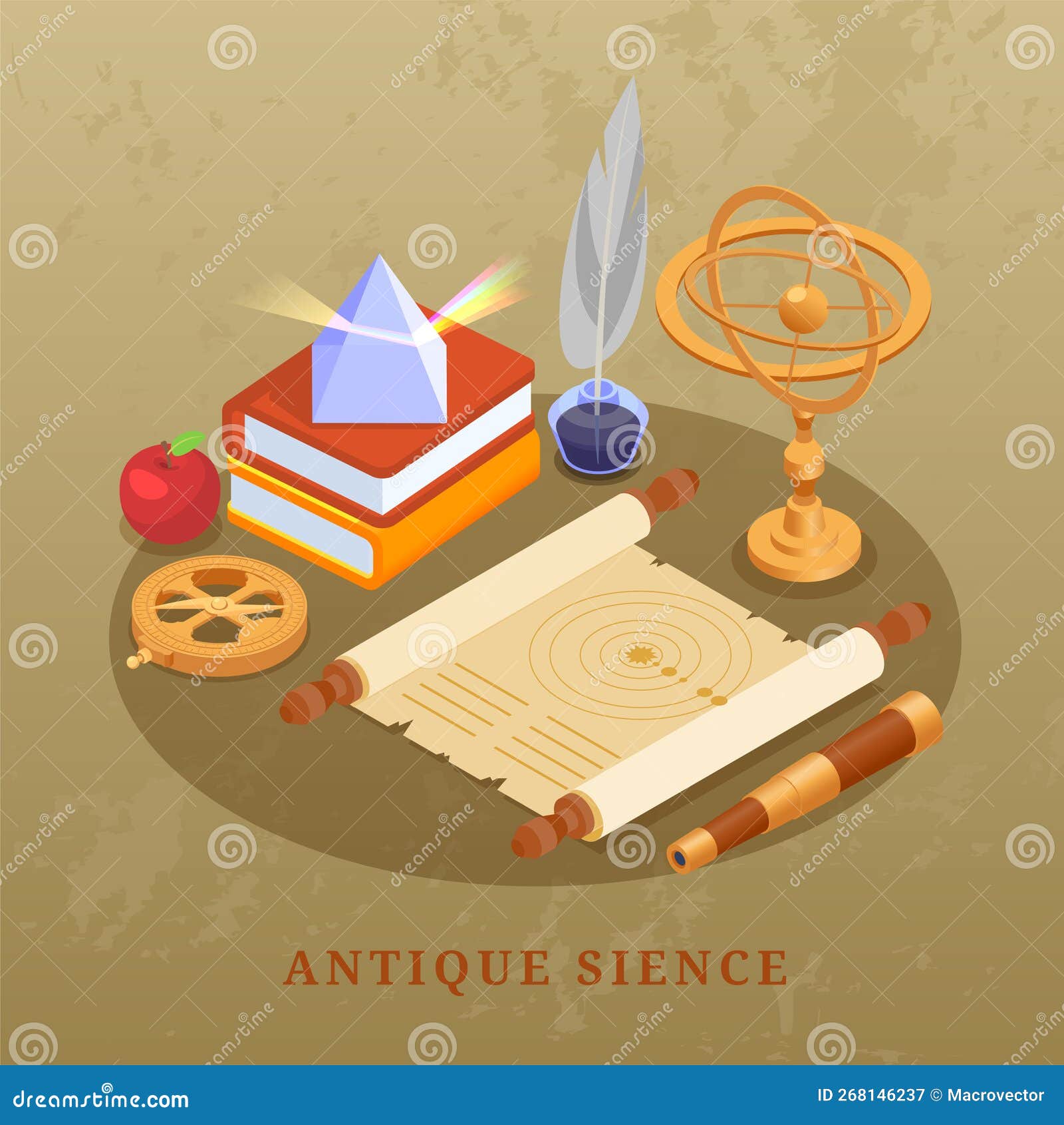 Ancient Science Concept Illustration Stock Vector - Illustration of ...
