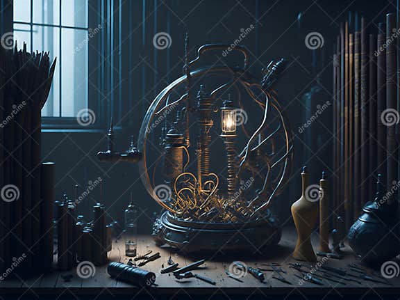 Ancient Scientific Tools. AI Generated Stock Illustration ...