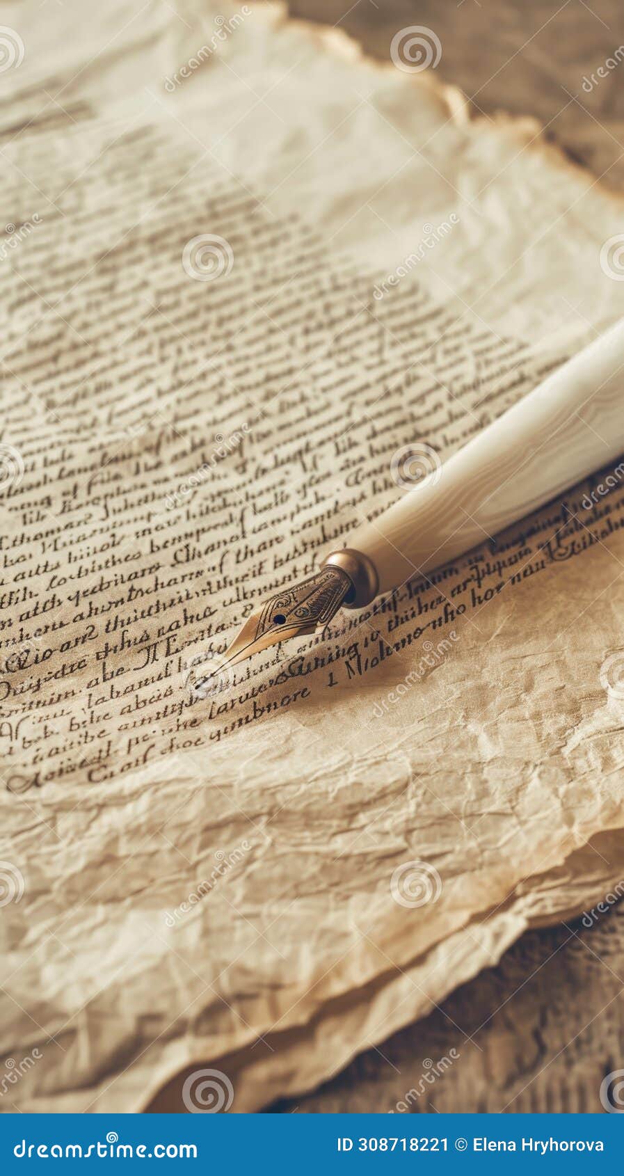 Ancient Script on Parchment, Traditional Writing Instrument, Historical ...