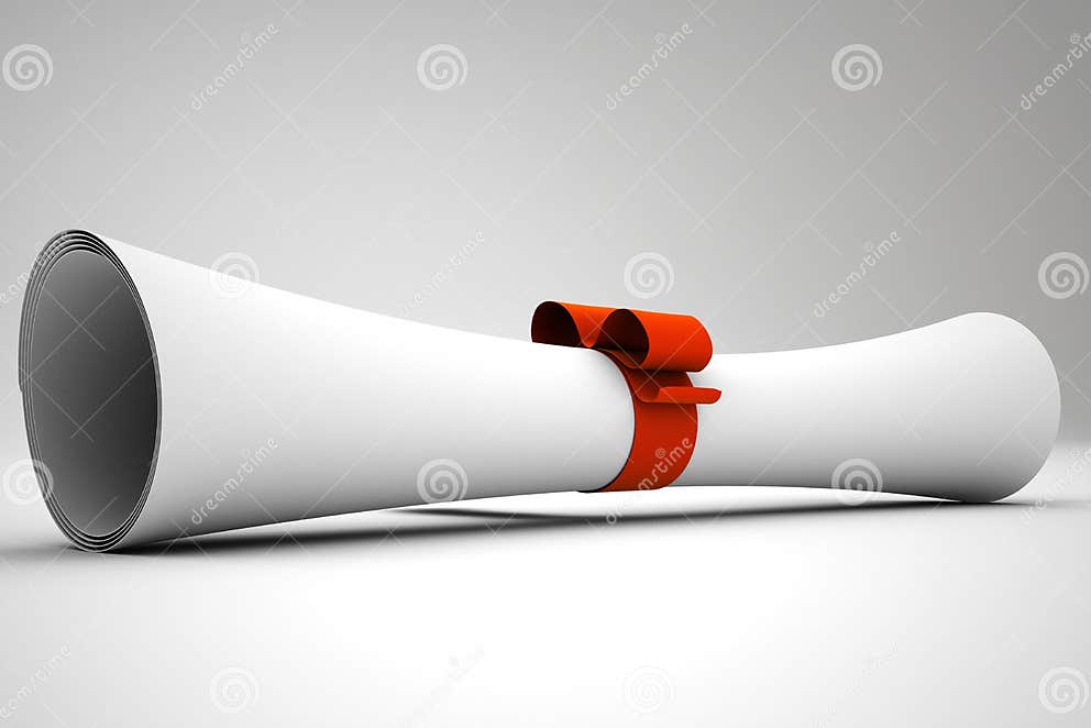 Ancient scroll with bow stock illustration. Illustration of stripe ...