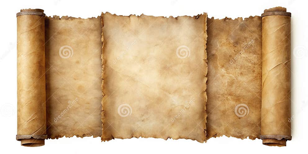Ancient Scroll Collage with Aged Paper Texture for Vintage Design Stock ...