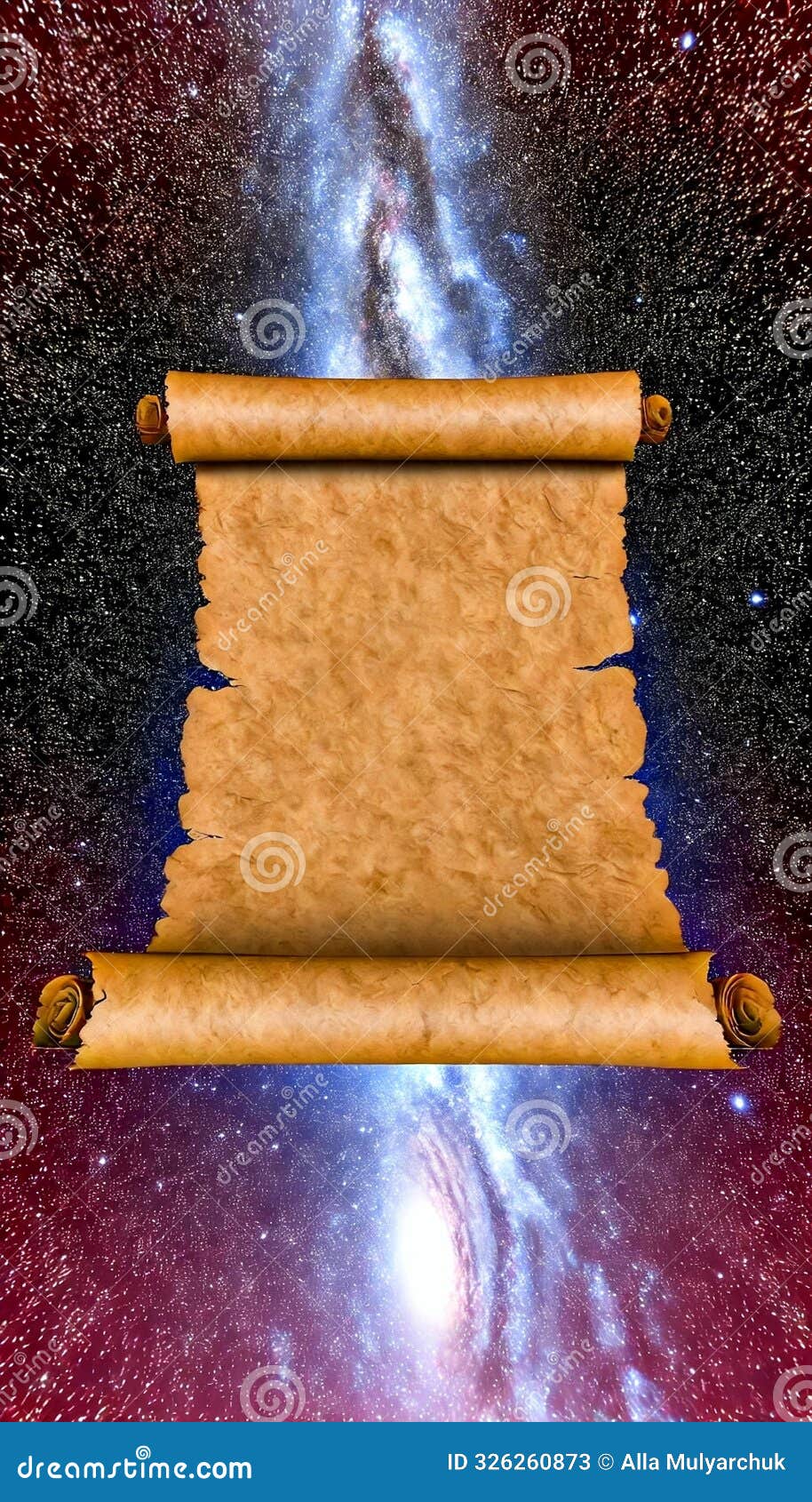 Ancient Scroll in the Cosmic Void a Galactic Discovery Stock ...