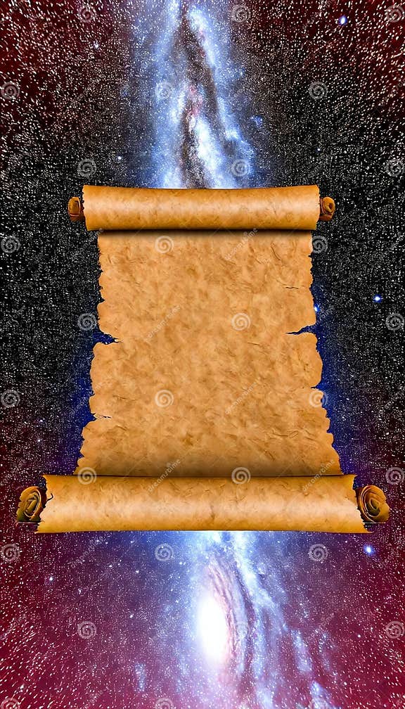 Ancient Scroll in the Cosmic Void a Galactic Discovery Stock ...