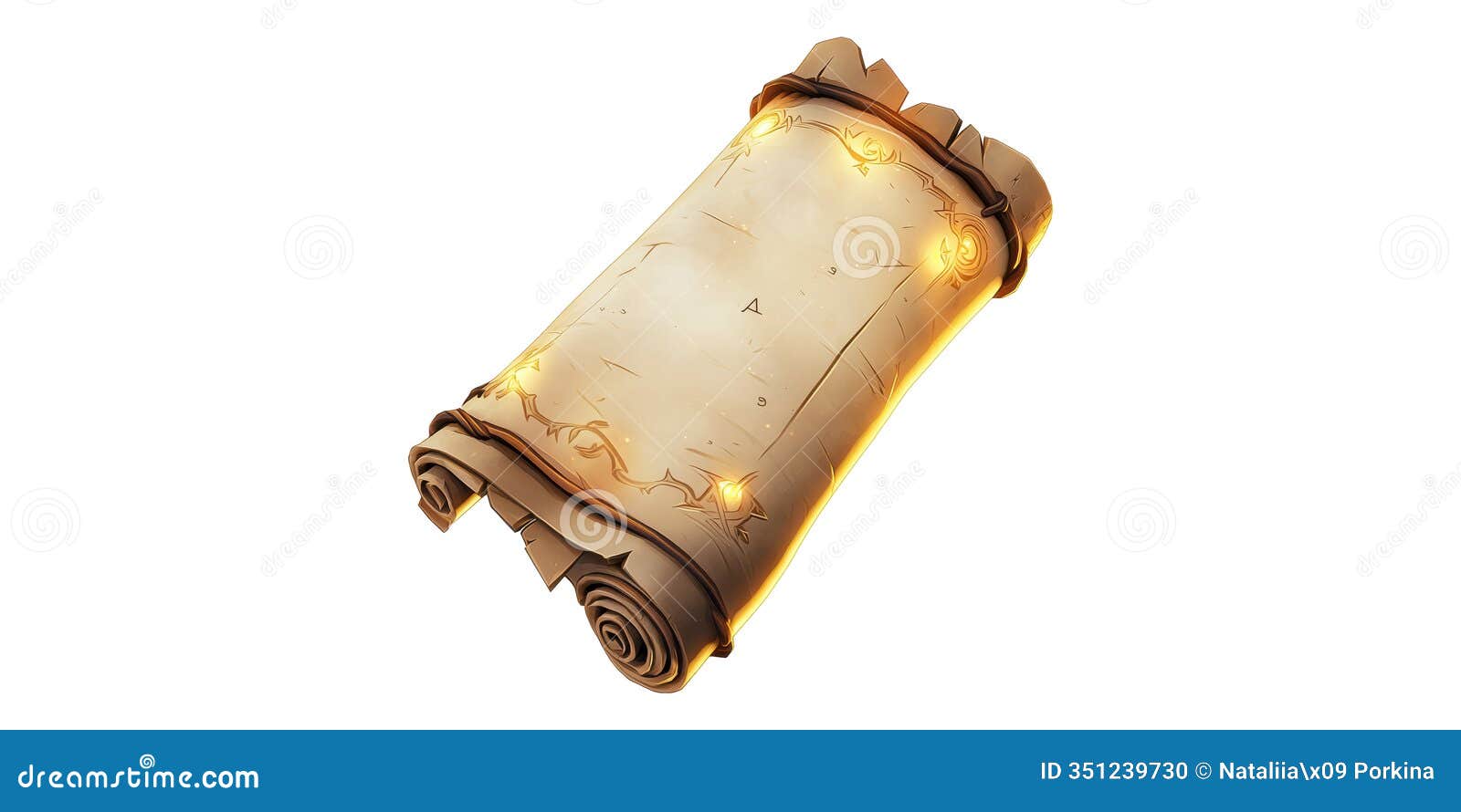 Ancient Scroll with Decorative Borders Isolated on Transparent ...