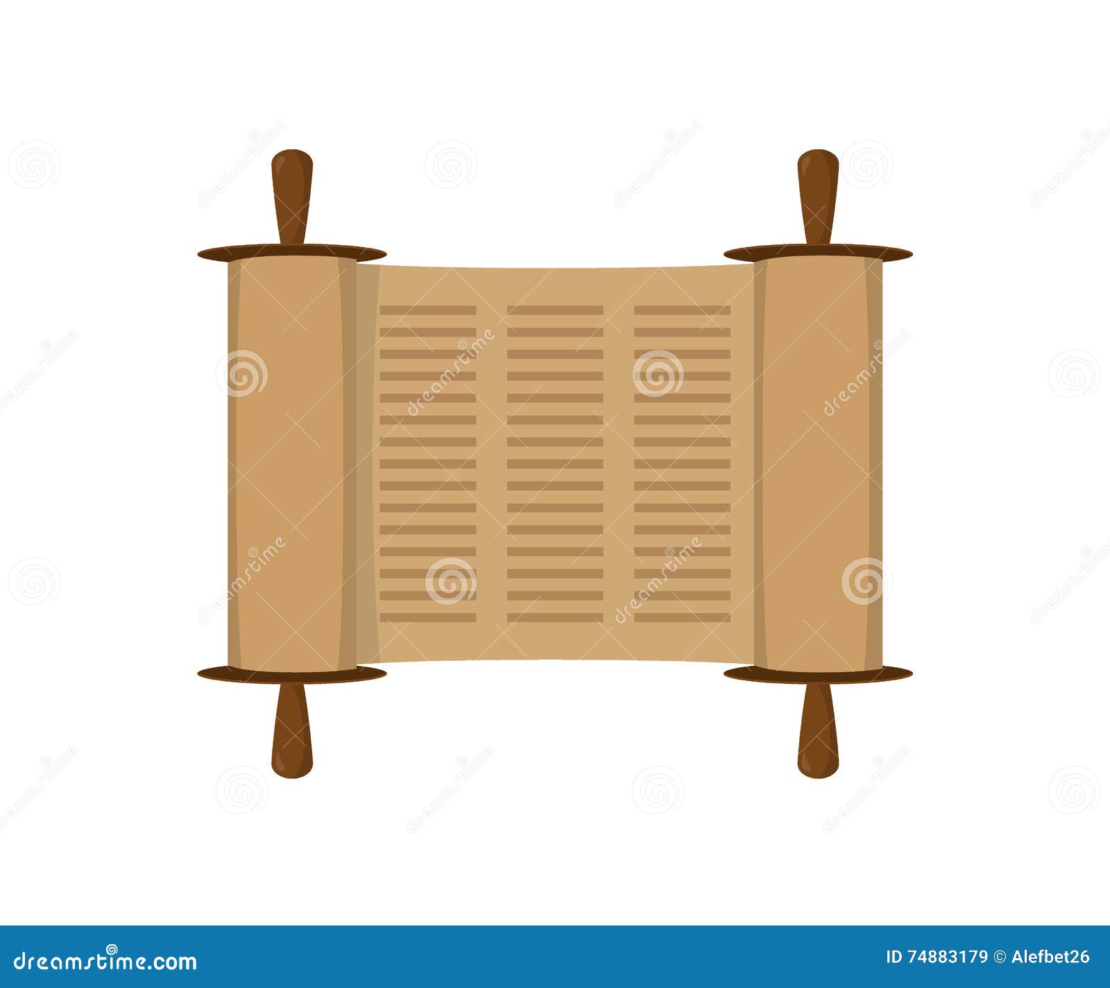 Ancient Scroll in Flat Style Stock Vector - Illustration of design ...