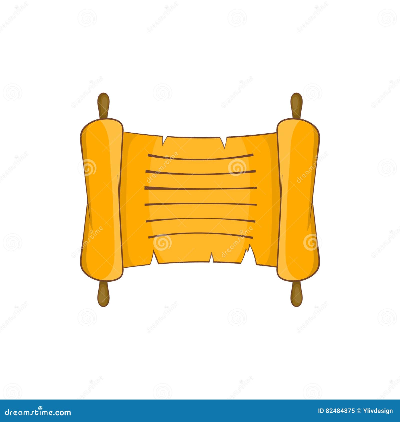 Ancient Scroll Icon in Cartoon Style Stock Vector - Illustration of ...