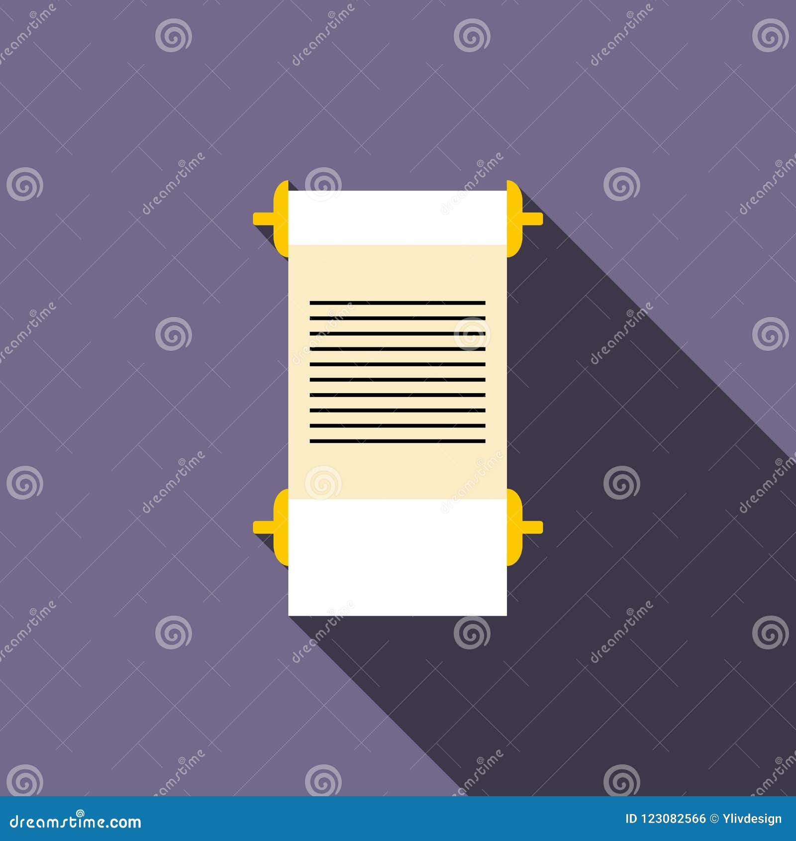 Ancient Scroll Icon, Flat Style Stock Illustration - Illustration of ...