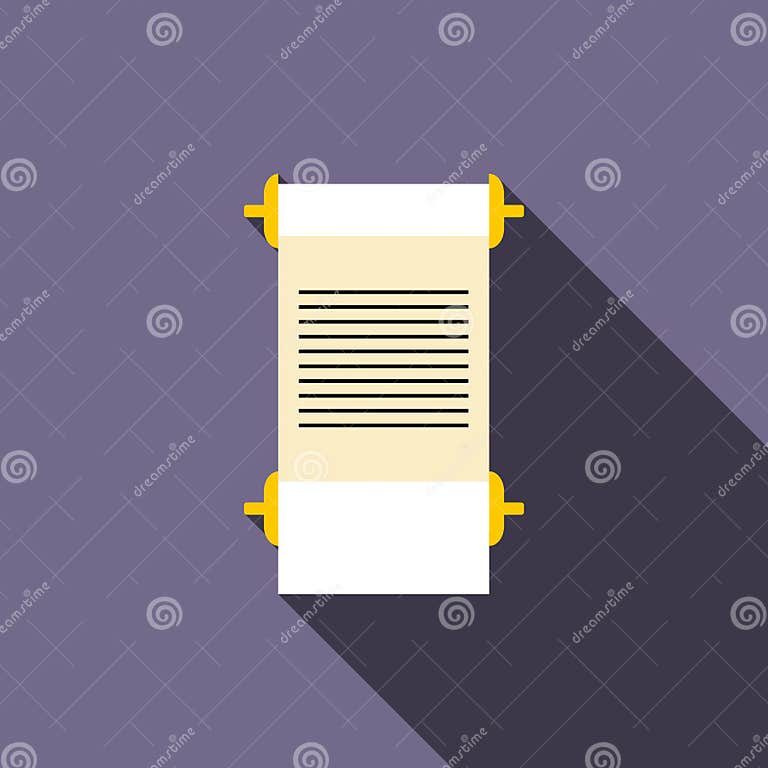Ancient Scroll Icon, Flat Style Stock Illustration - Illustration of ...