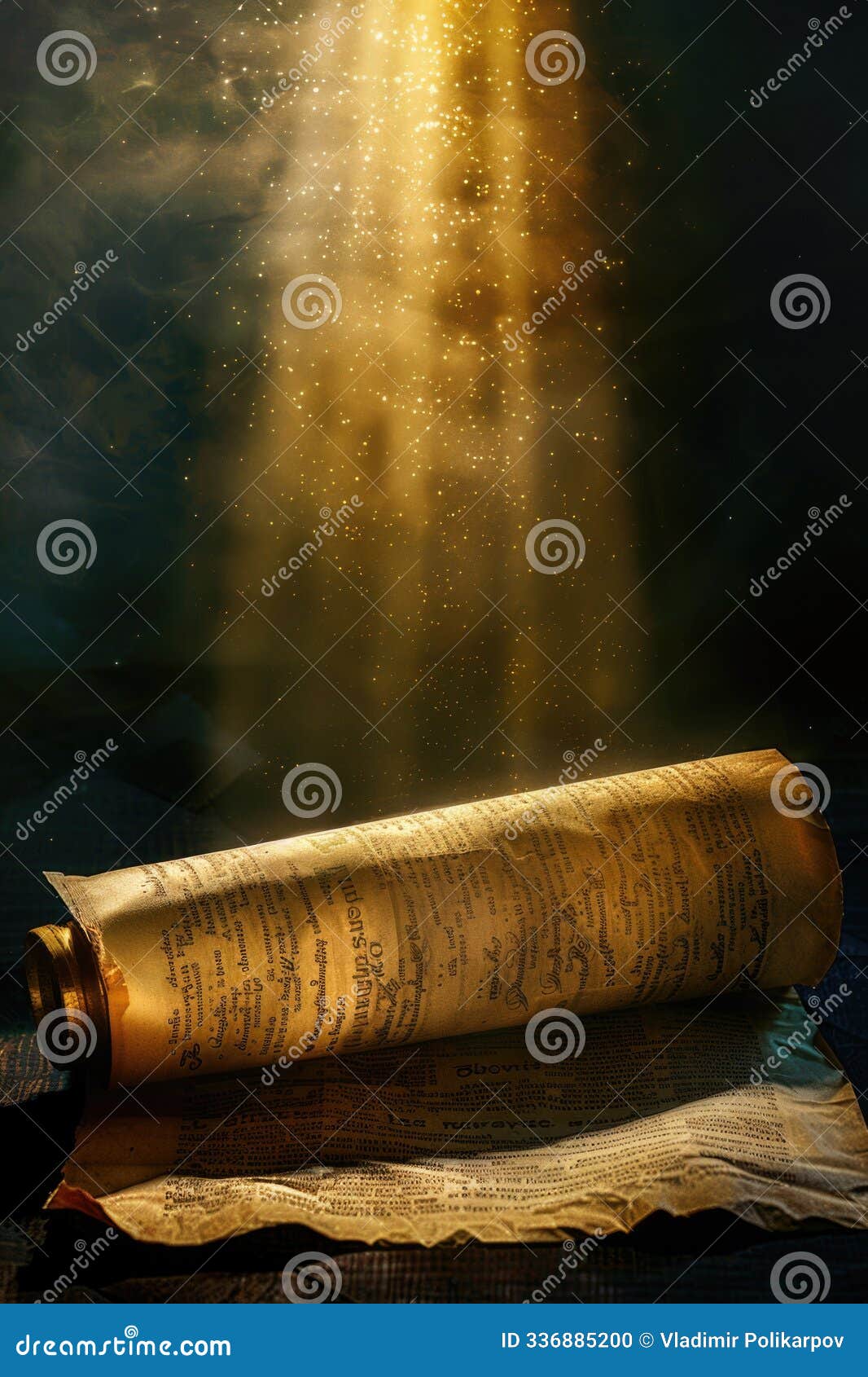 An Ancient Scroll Lying on Top of a Piece of Paper, with Intricate ...