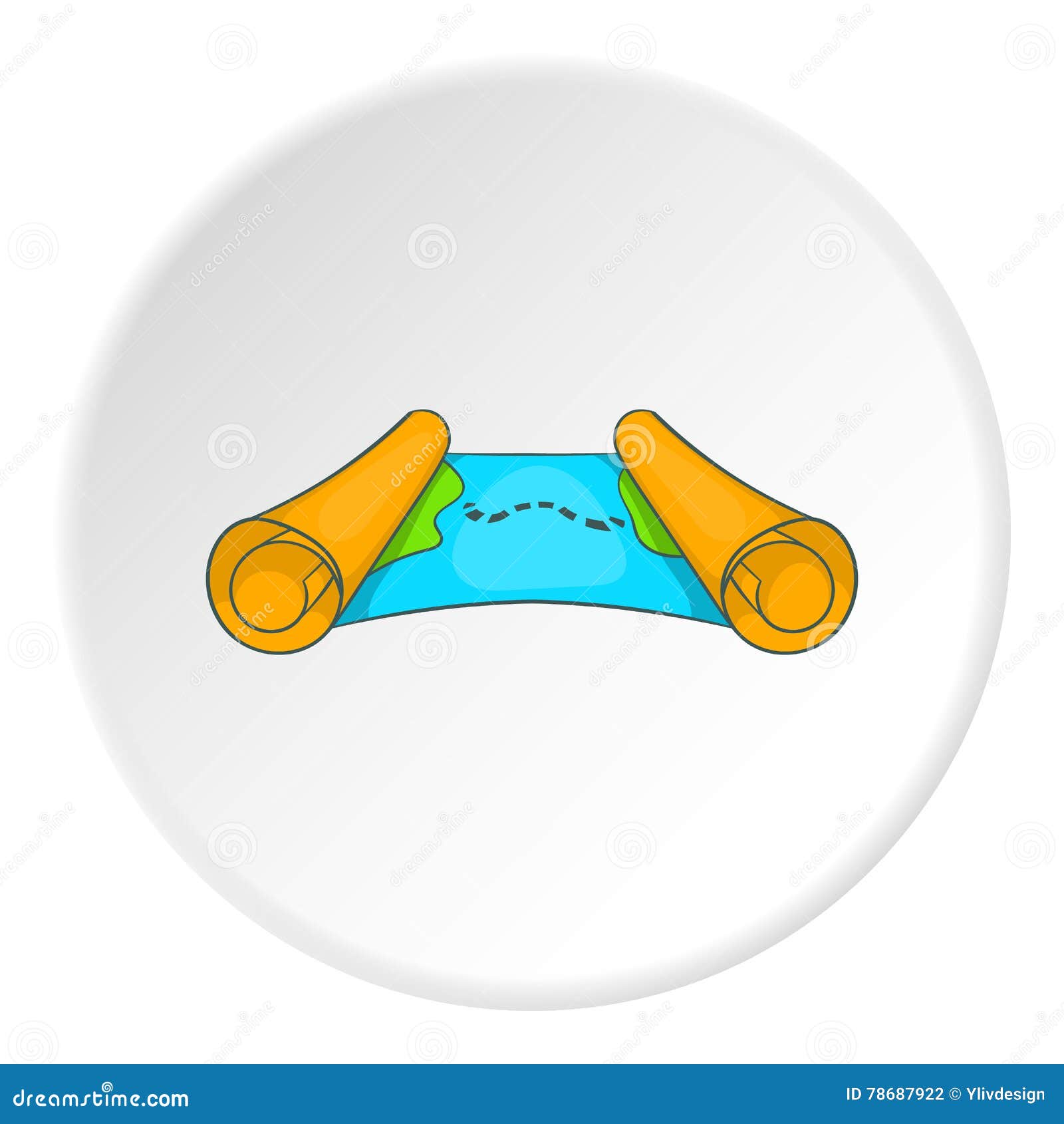 Ancient Scroll Map Icon, Cartoon Style Stock Vector - Illustration of ...