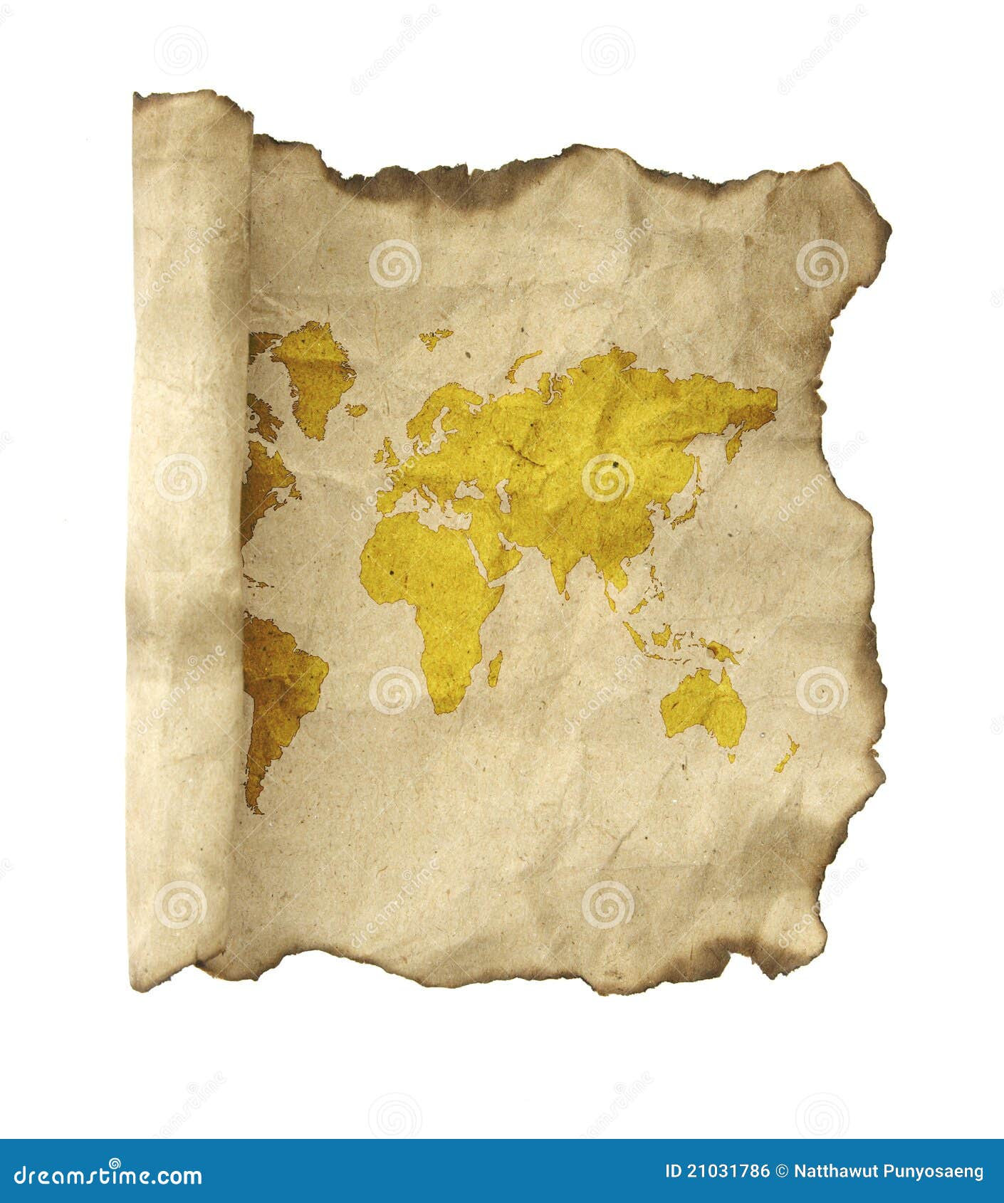 Ancient Scroll Map, Isolated On A White Stock Illustration ...
