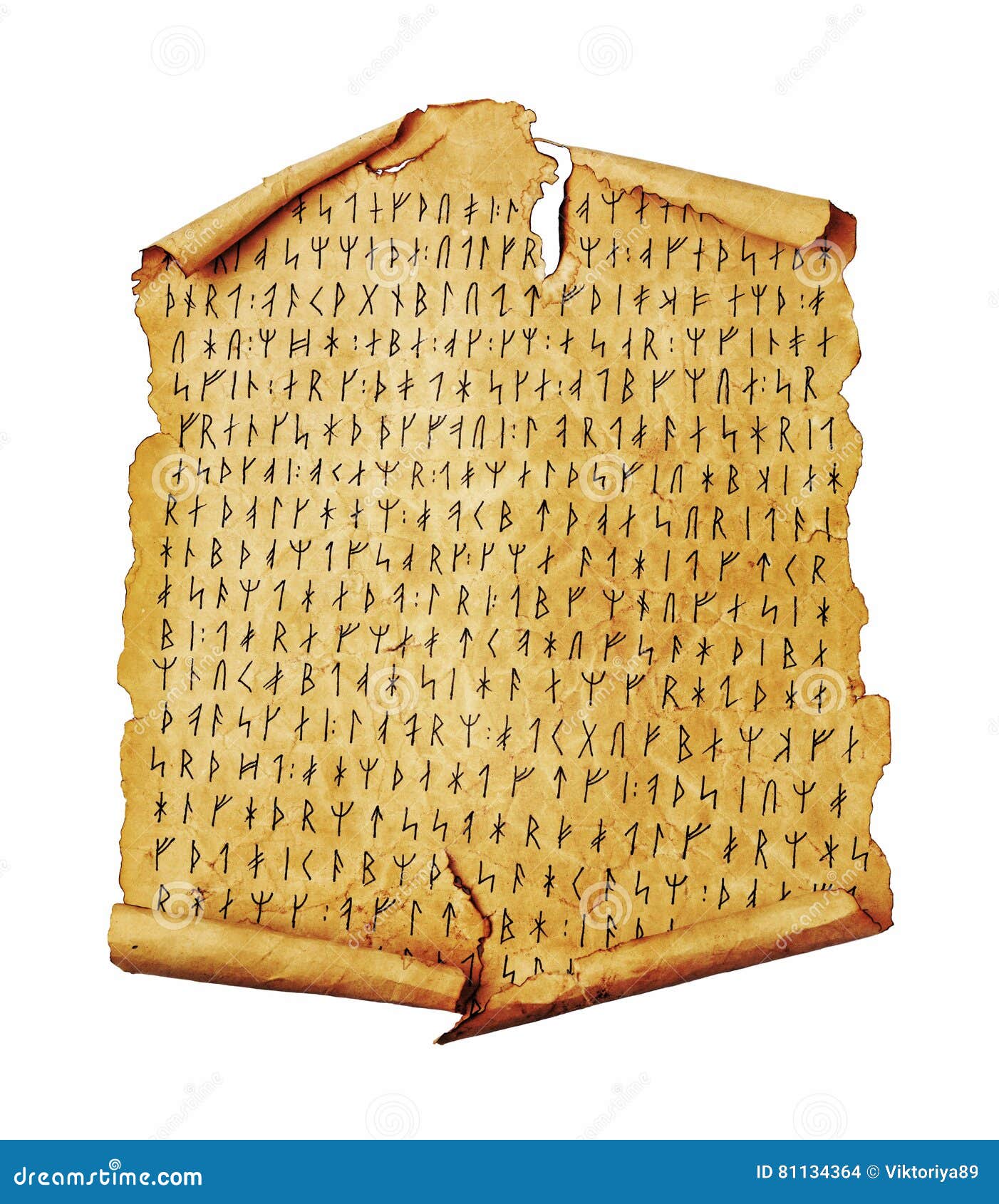 Ancient Scroll with the Scandinavian Runes Stock Photo - Image of ...