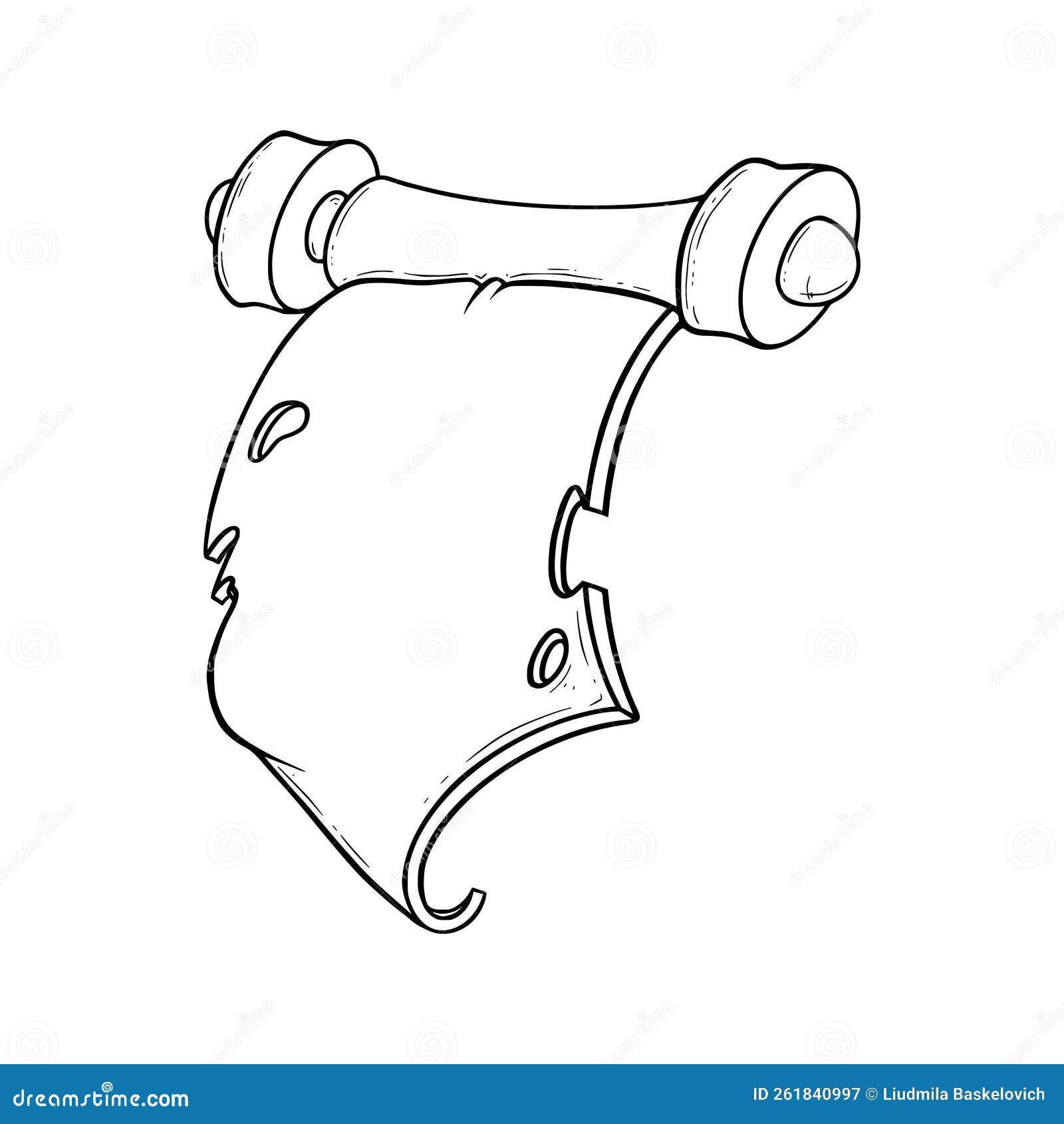 Old Scroll Sketch Style On Watercolor Background Vector Illustration ...