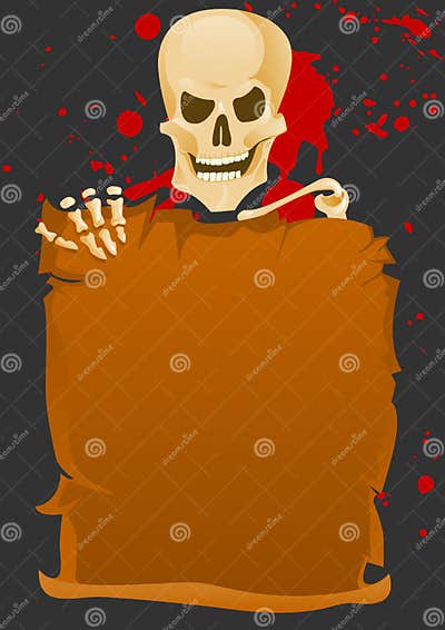 Ancient scroll and Skull stock vector. Illustration of evil - 26423952