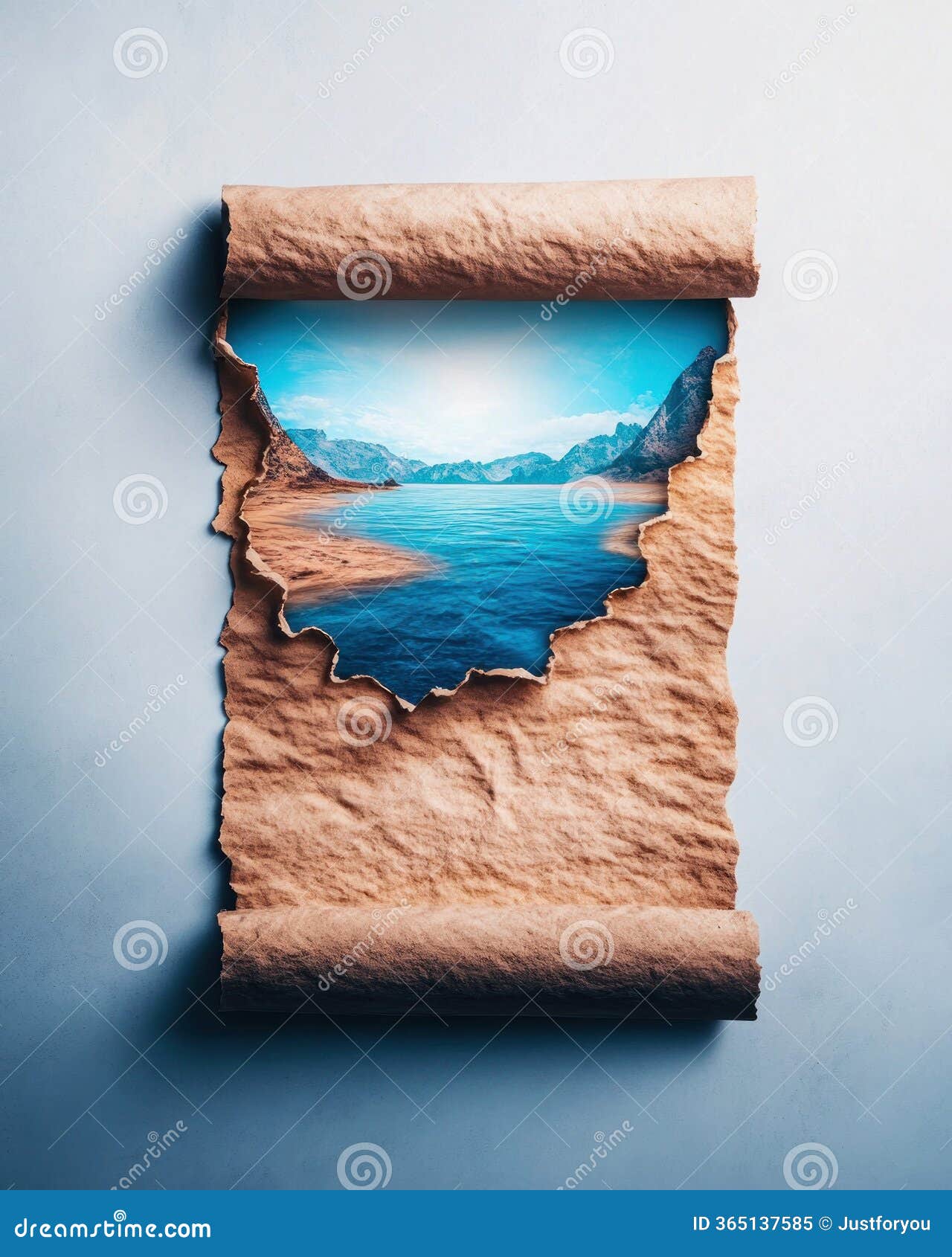 Ancient Scroll Unrolling To Reveal Vibrant Augmented Reality Landscape ...
