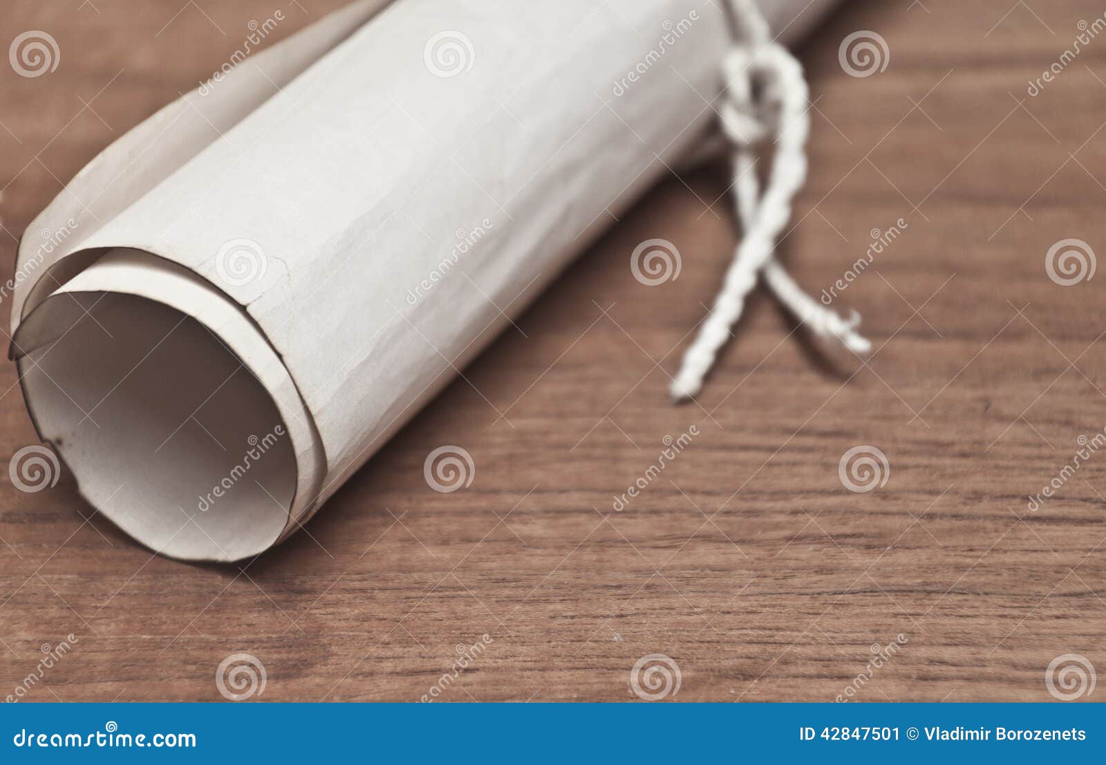 Ancient Scroll on Wood Table Stock Image - Image of decorative, antique ...