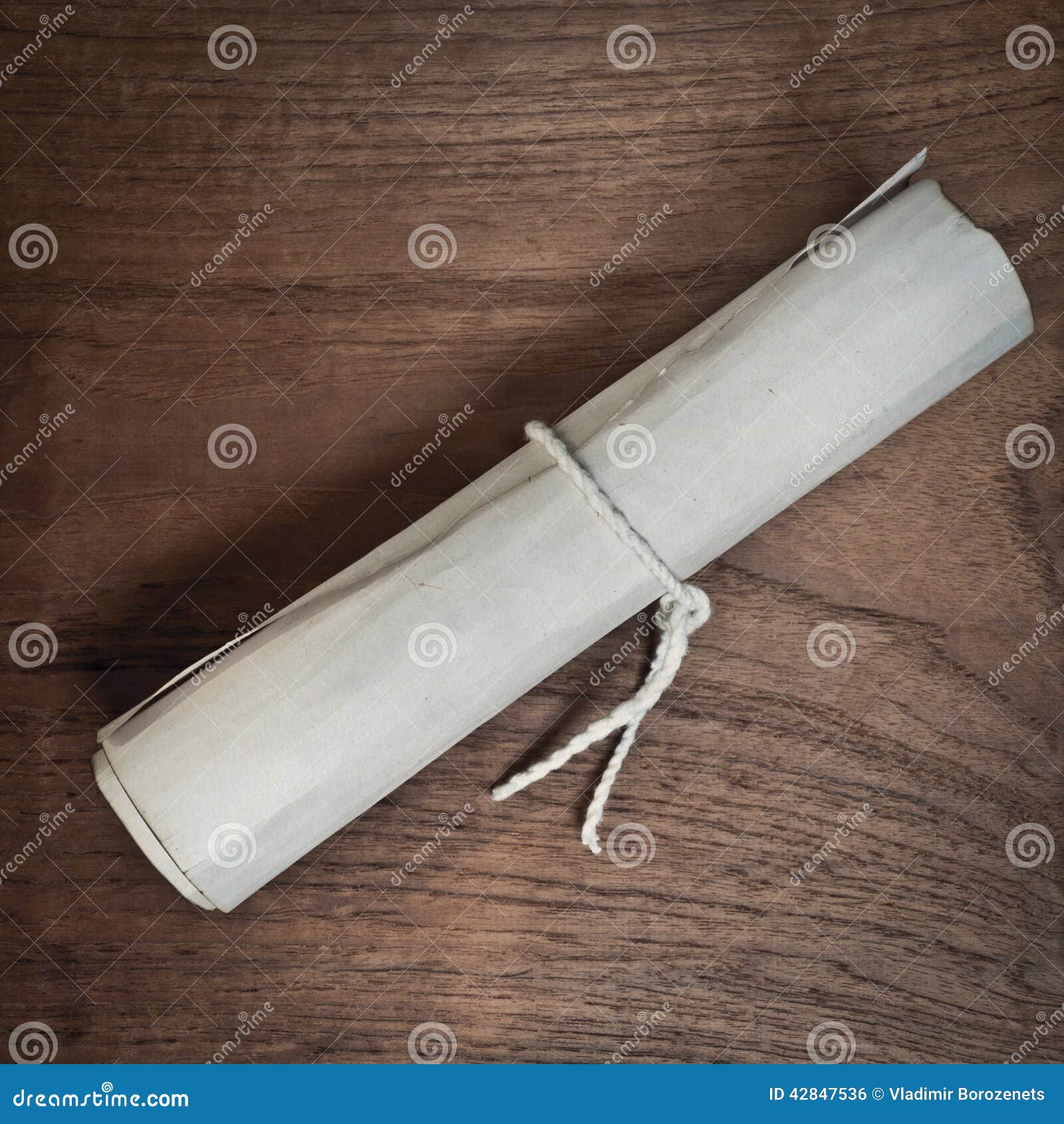 Ancient Scroll on Wood Table Stock Photo - Image of antique, yellow ...