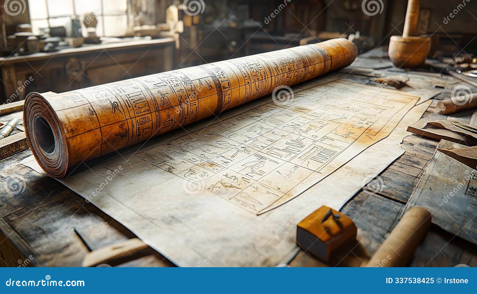 Ancient Scrolls with Text and Religious Hymns, History, Science and ...