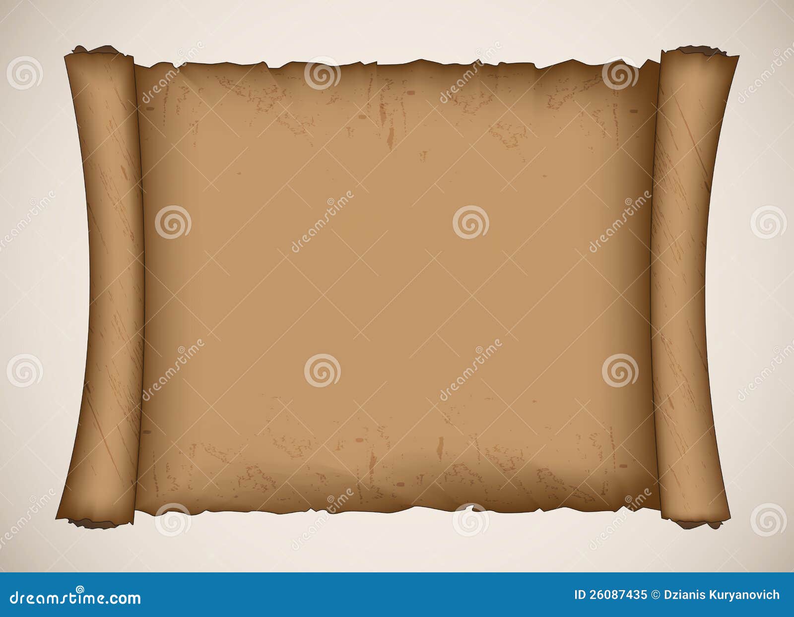 Set Of Scrolls. Vector Illustration Old Scroll With A Painted Map And A ...