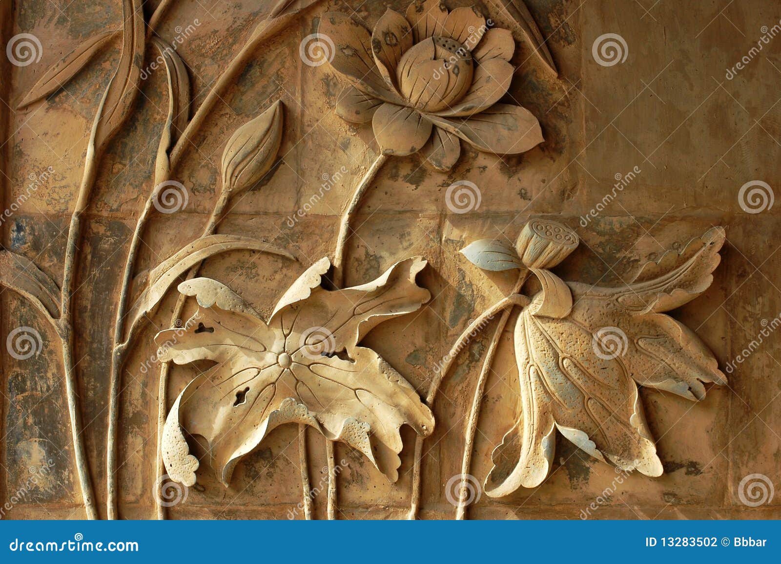 Ancient sculpture of lotus stock photo. Image of architecture - 13283502