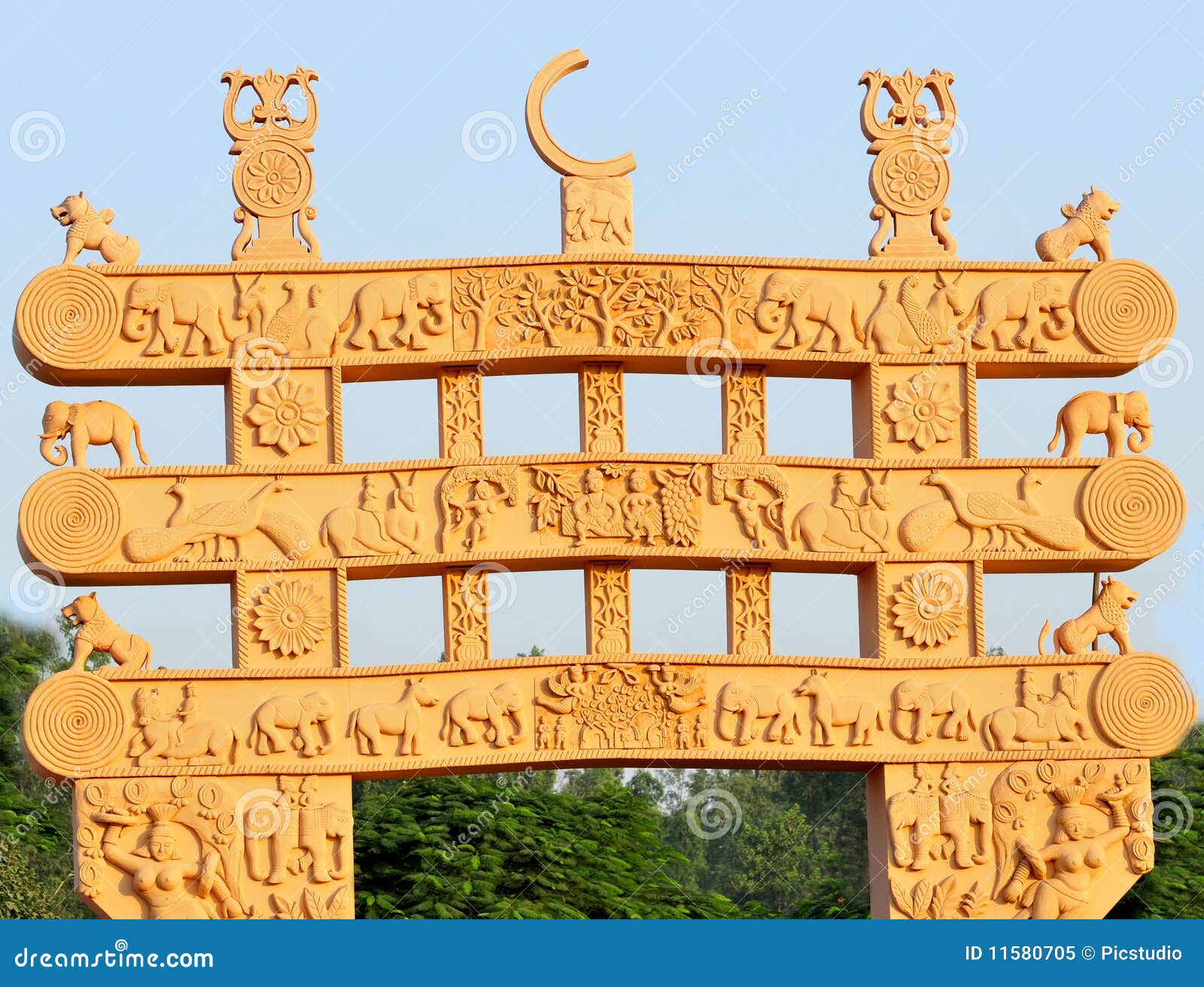 Ancient sculptured gate stock image. Image of gate, design - 11580705