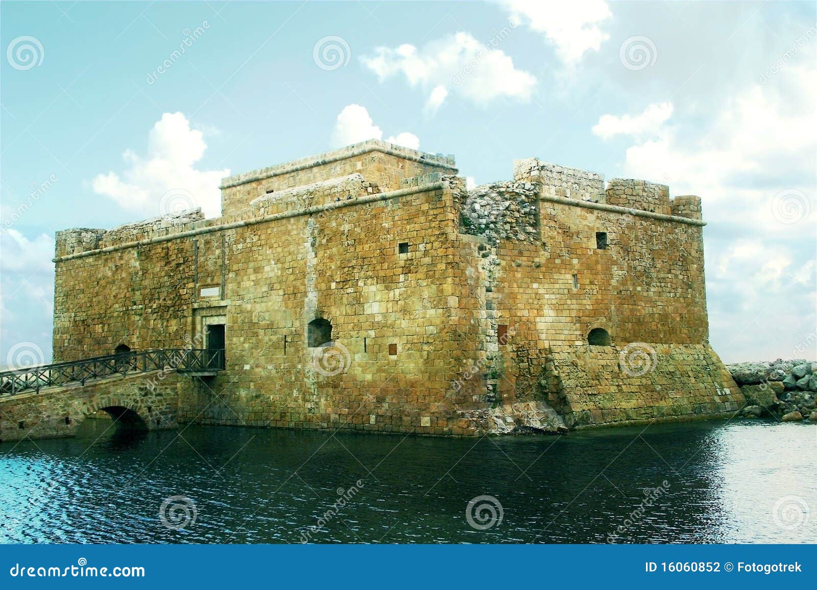 Ancient Sea Castle at Paphos Town in Cyprus Stock Photo - Image of ...
