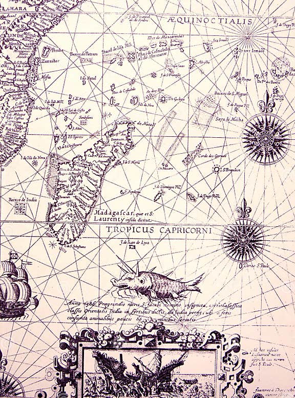 Ancient sea chart, details stock photo. Image of cartography - 7030082