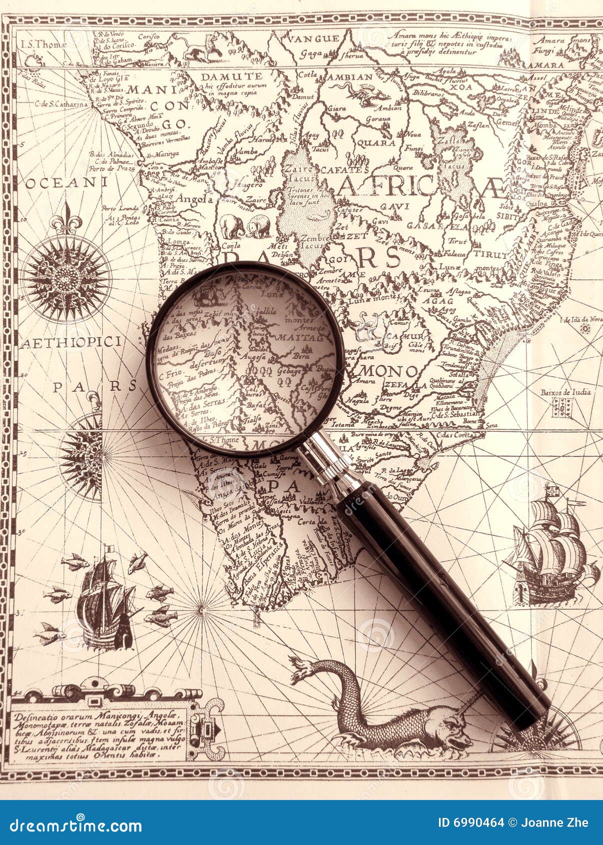 Antique Sea Map Or Chart Stock Photo | CartoonDealer.com #6839694