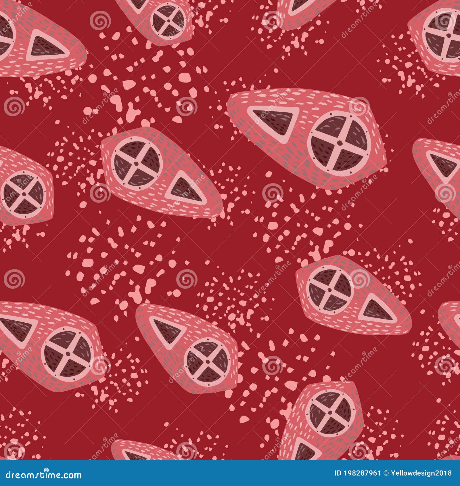 Ancient Seamless Pattern with Doodle Random Shield Print. Steel Weapon ...