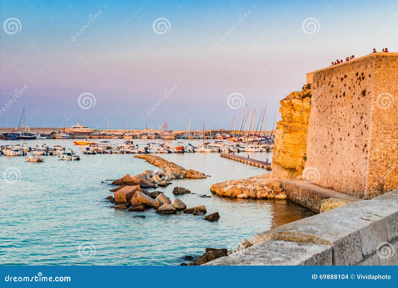 Ancient Seaside Town on the Coast of Apulia Stock Photo - Image of ...